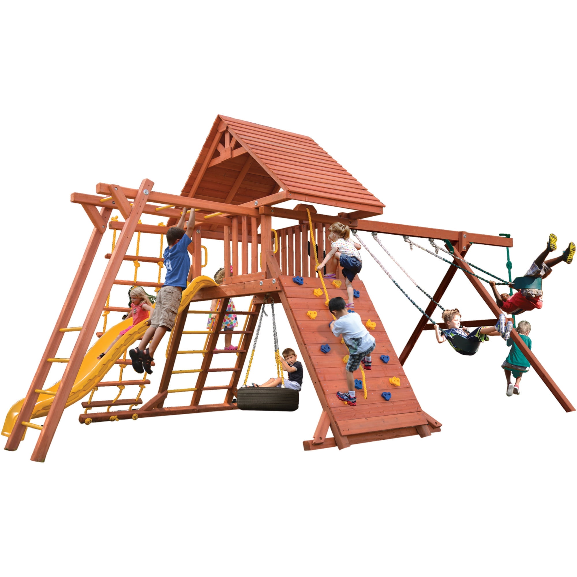 Playground One Original Playcenter with Monkey Bars and Wood Roof ...