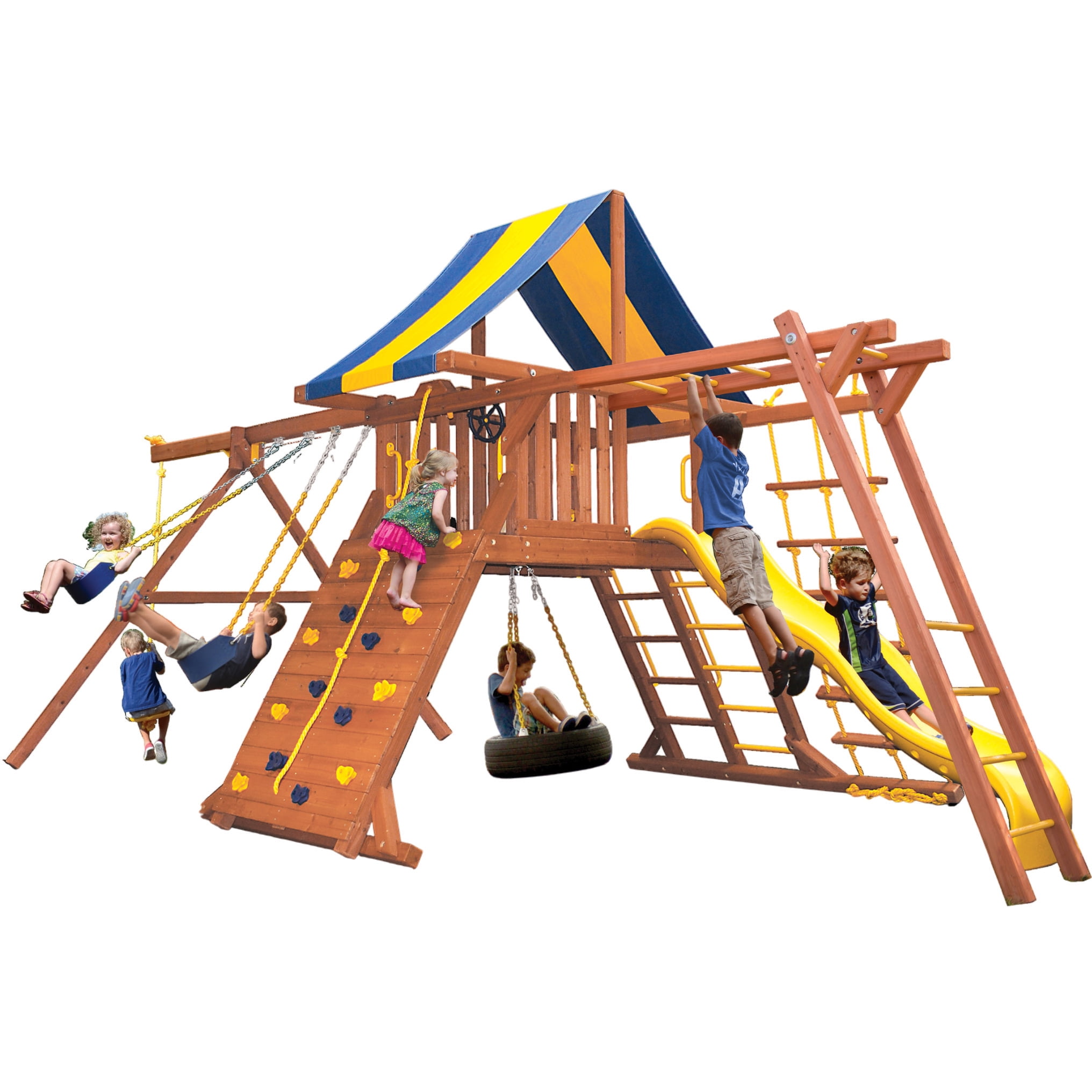 Playground One Original Swing Sets 5' Deck Playcenter - Combo 3 ...