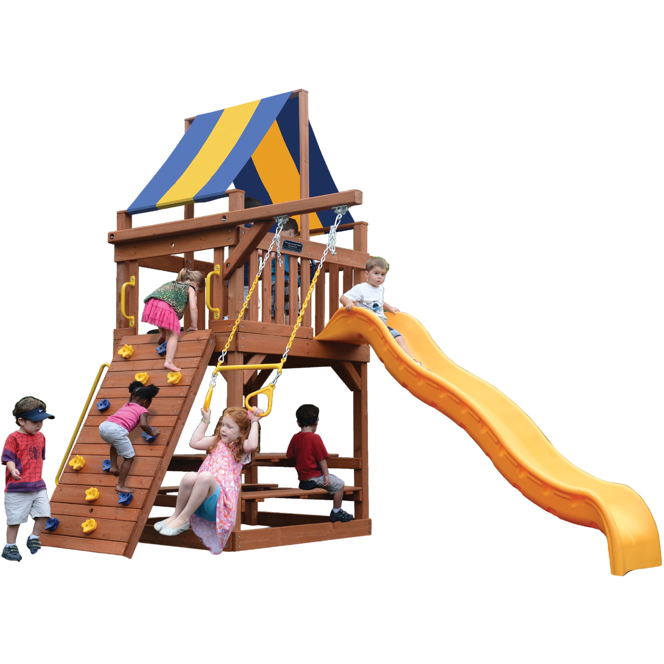 Playground One Swing Sets for Small Spaces 5' Original Fort - Blue ...