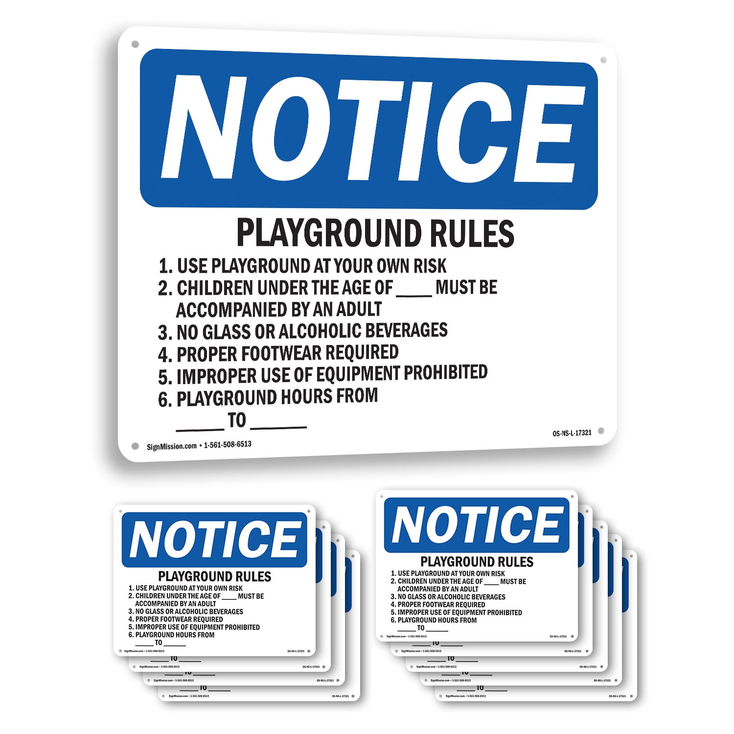Playground Rules 1. Use Playground At Your OSHA Notice Rigid Plastic ...