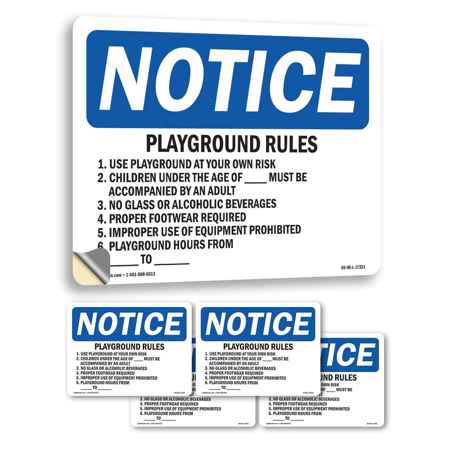 Playground Rules 1. Use Playground At Your OSHA Notice Vinyl Decal ...