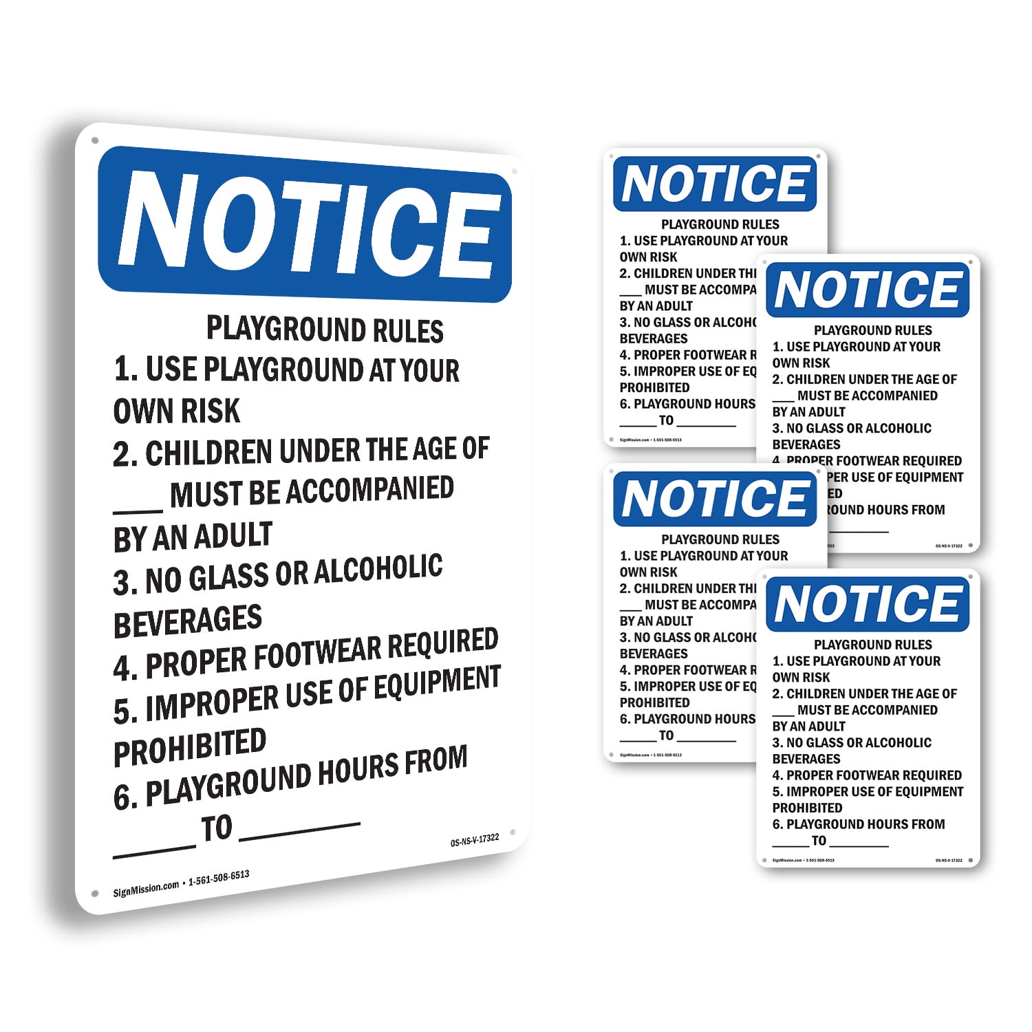 Playground Rules 1. Use Playground OSHA Notice Aluminum Sign 10 Inch x ...