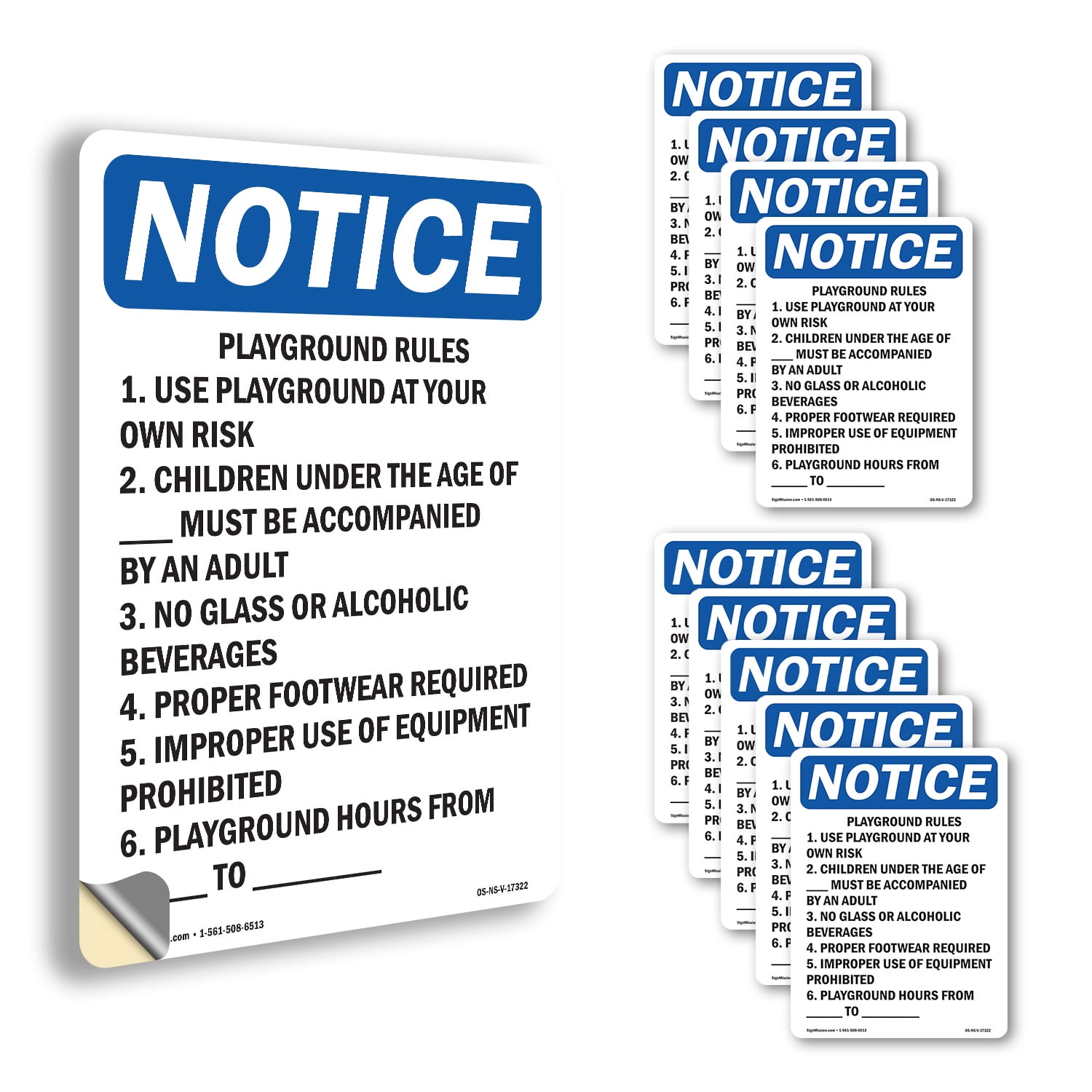 Playground Rules 1. Use Playground OSHA Notice Vinyl Decal Label 10 ...
