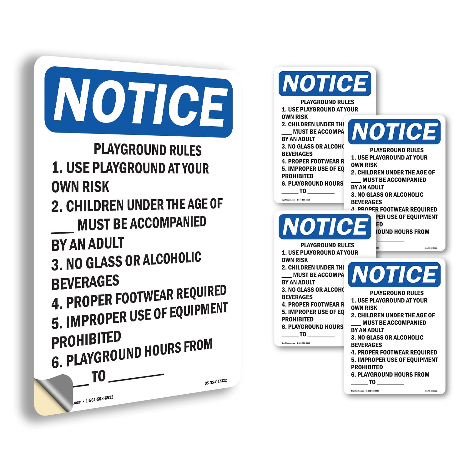 Playground Rules 1. Use Playground OSHA Notice Vinyl Decal Label 18 ...