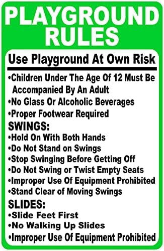 Playground Rules Use Playground Your Own Risk With Rules Sign. 18x24 ...