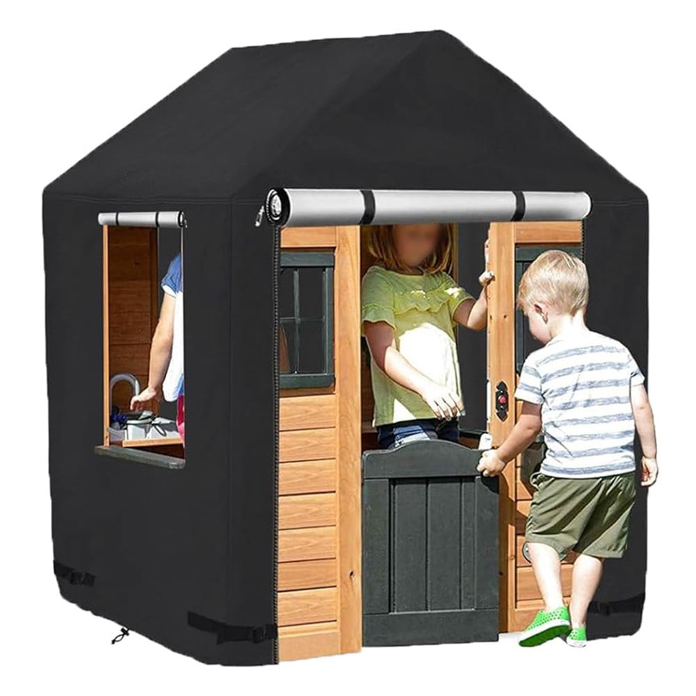 Playhouse Cover Outdoor Wooden Kids Playhouse Covers Waterproof Sun ...