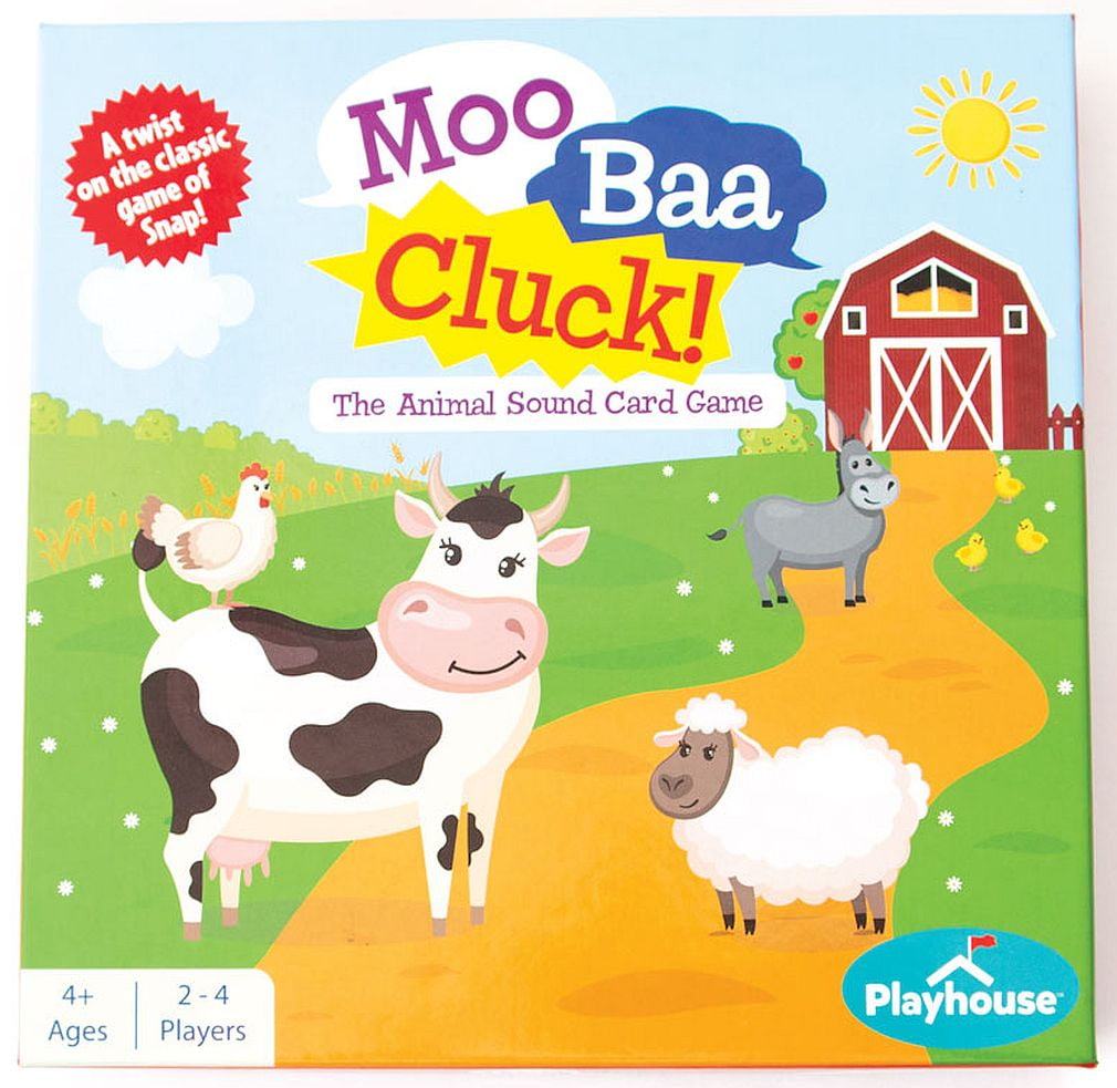 Playhouse Moo Baa Cluck! Animal Sound Preschool Card Game with Easy ...