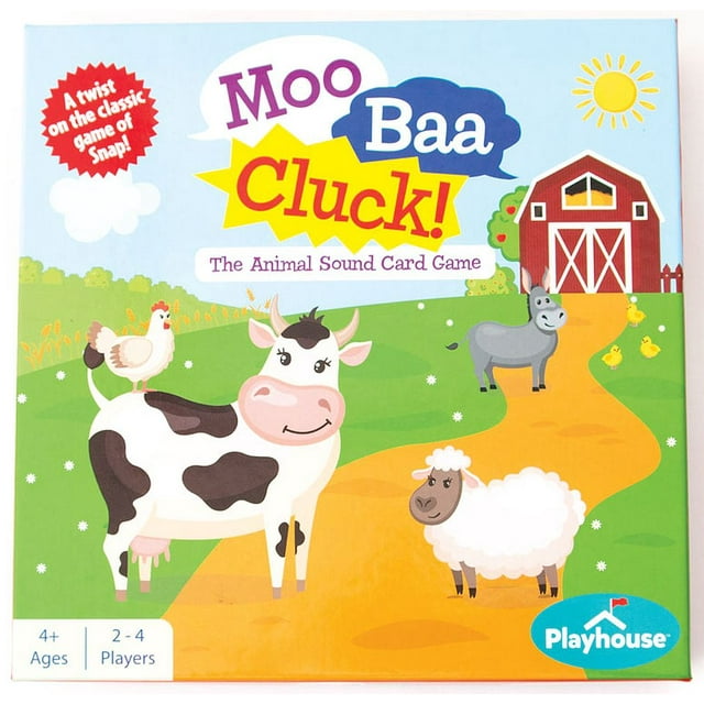 Playhouse Moo Baa Cluck! Animal Sound Preschool Card Game with Easy ...