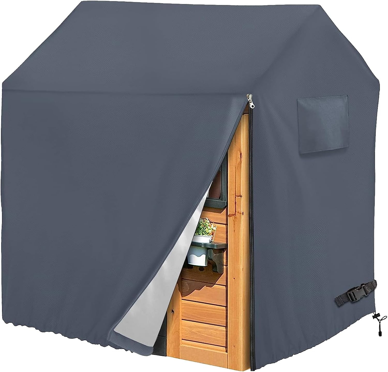 Playhouse cover, Outdoor wooden kids playhouse covers, 57" L x 57" W x ...