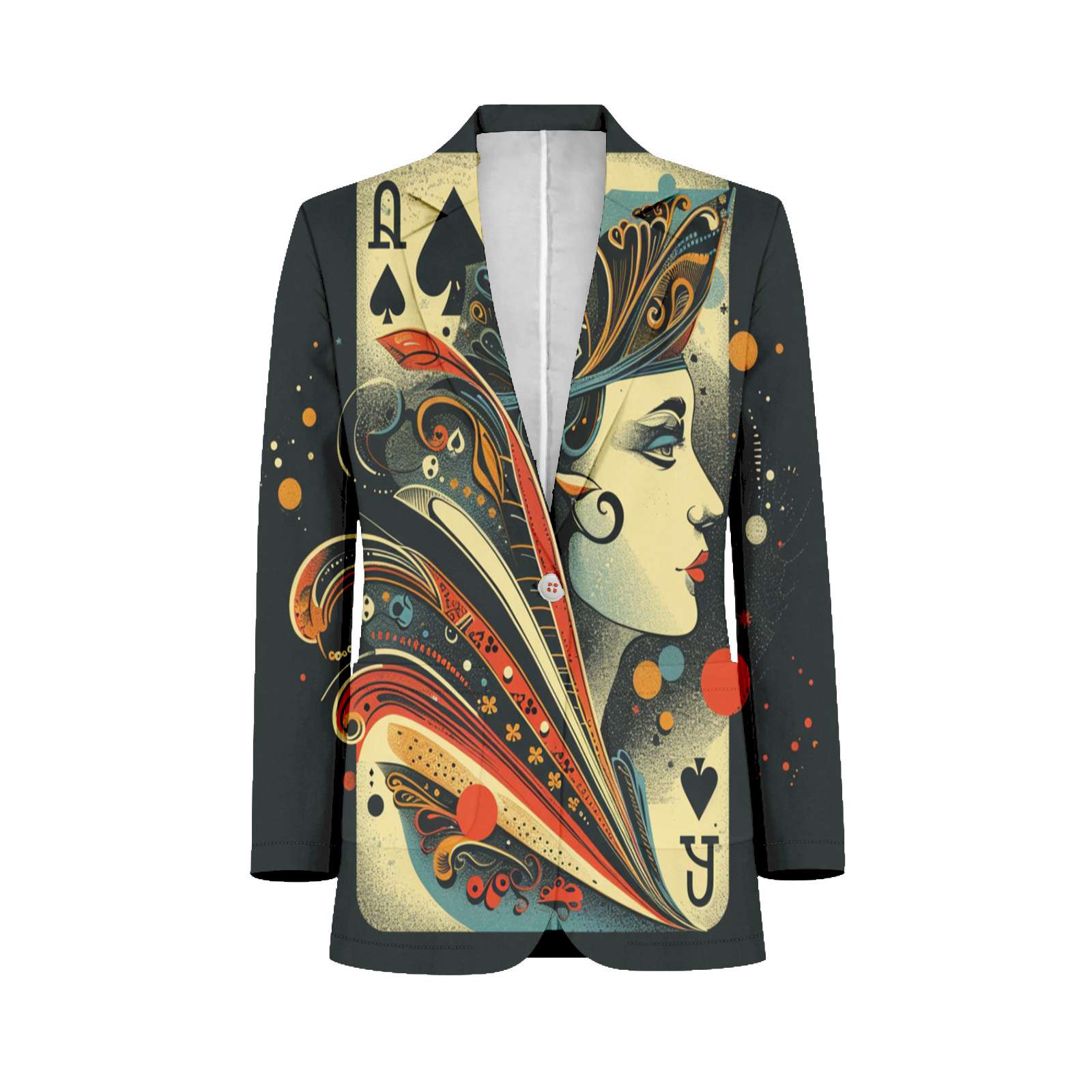 Playing Card Art Men's Suit Blazer Casual Party Wear Slim Fit Suit ...
