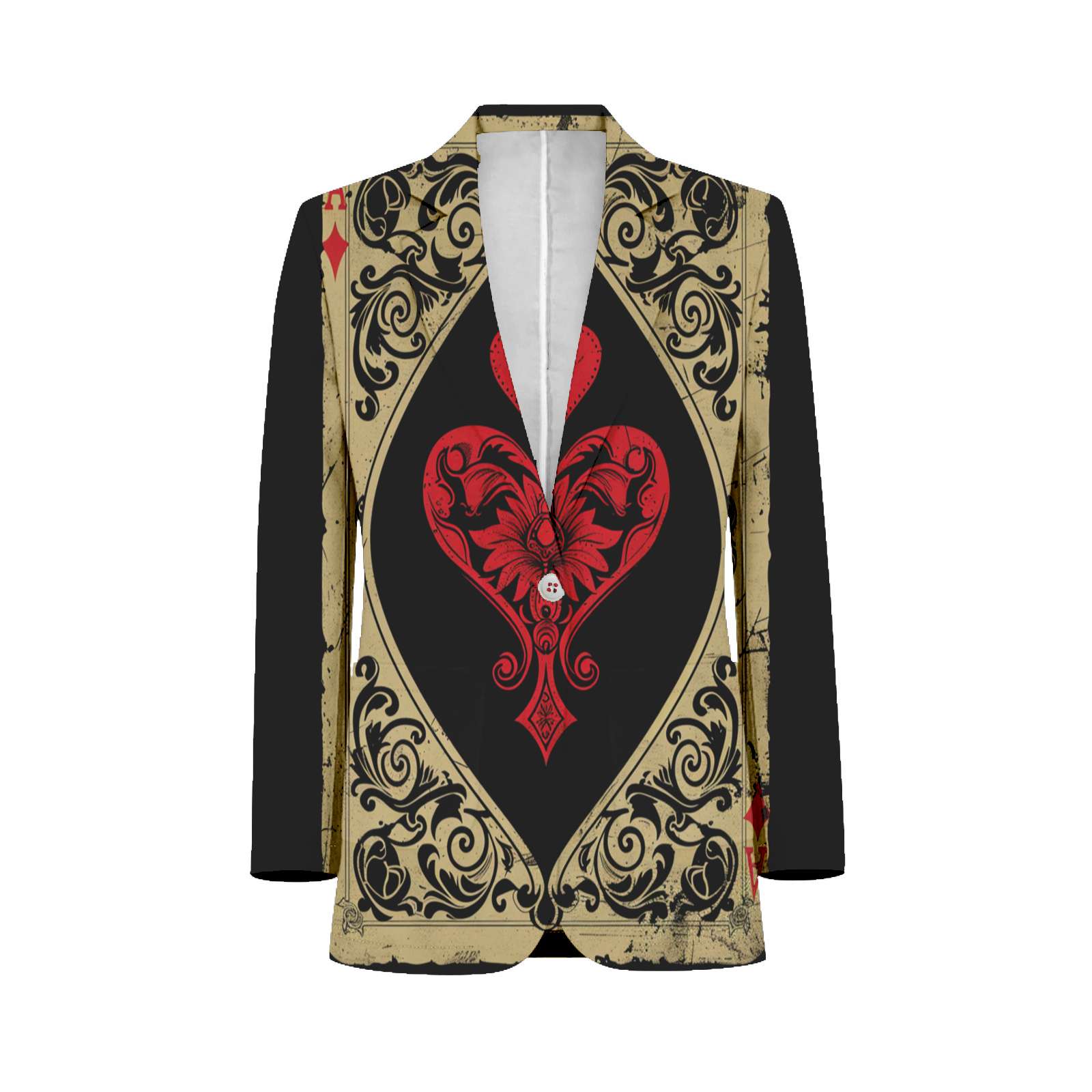 Playing Card Art Men's Suit Blazer Casual Party Wear Slim Fit Suit ...