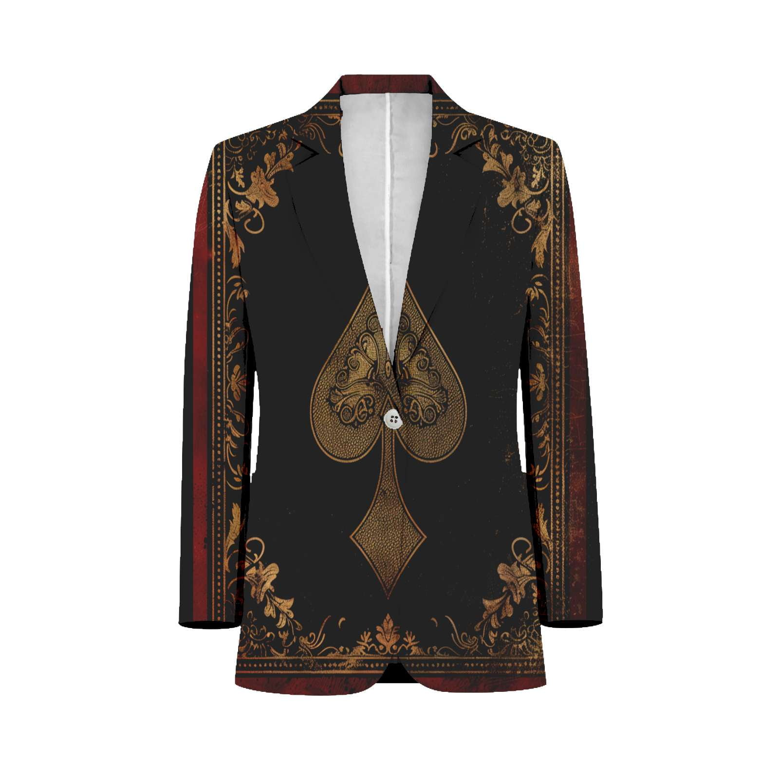 Playing Card Art Men's Suit Blazer Casual Party Wear Slim Fit Suit ...