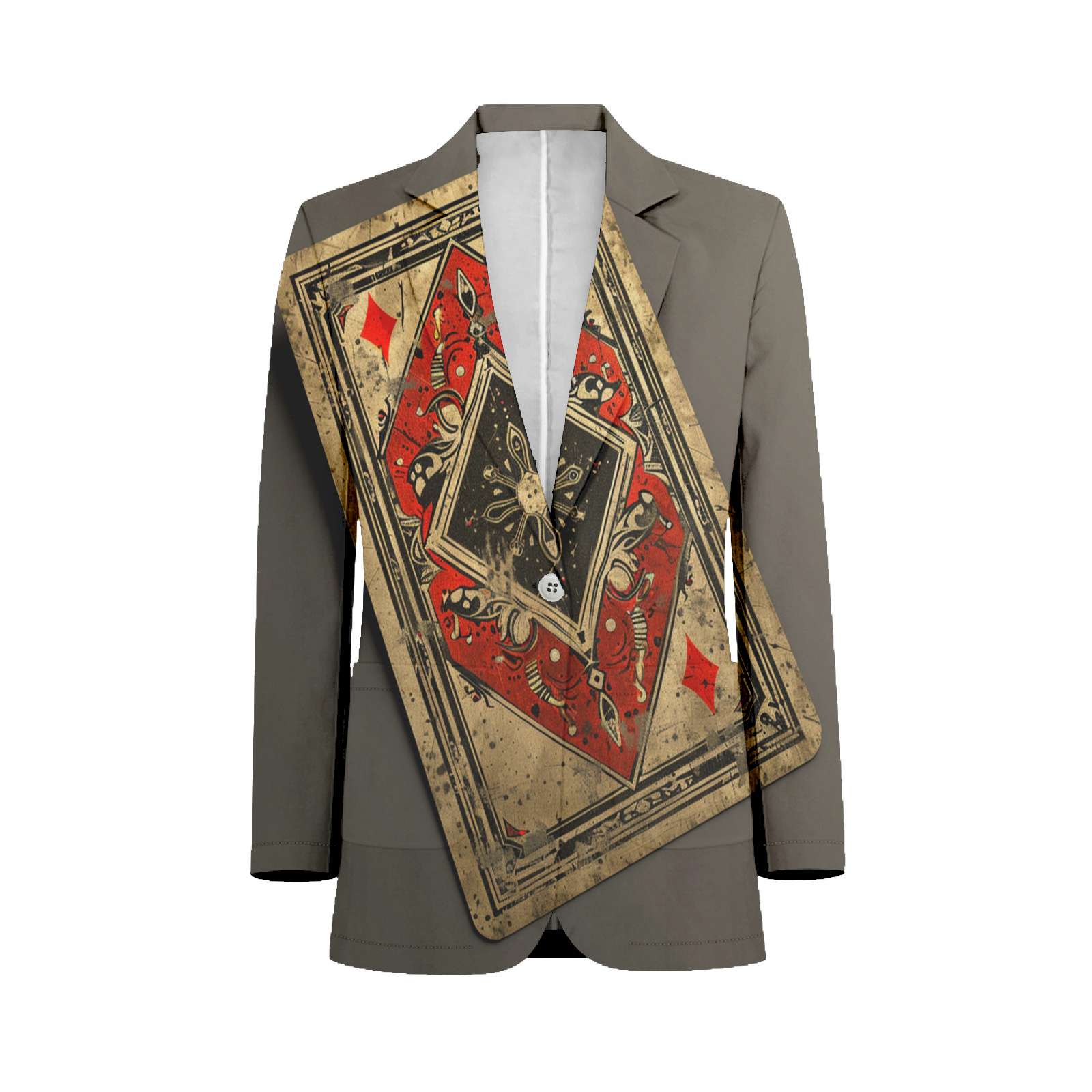 Playing Card Art Men's Suit Blazer Casual Party Wear Slim Fit Suit ...