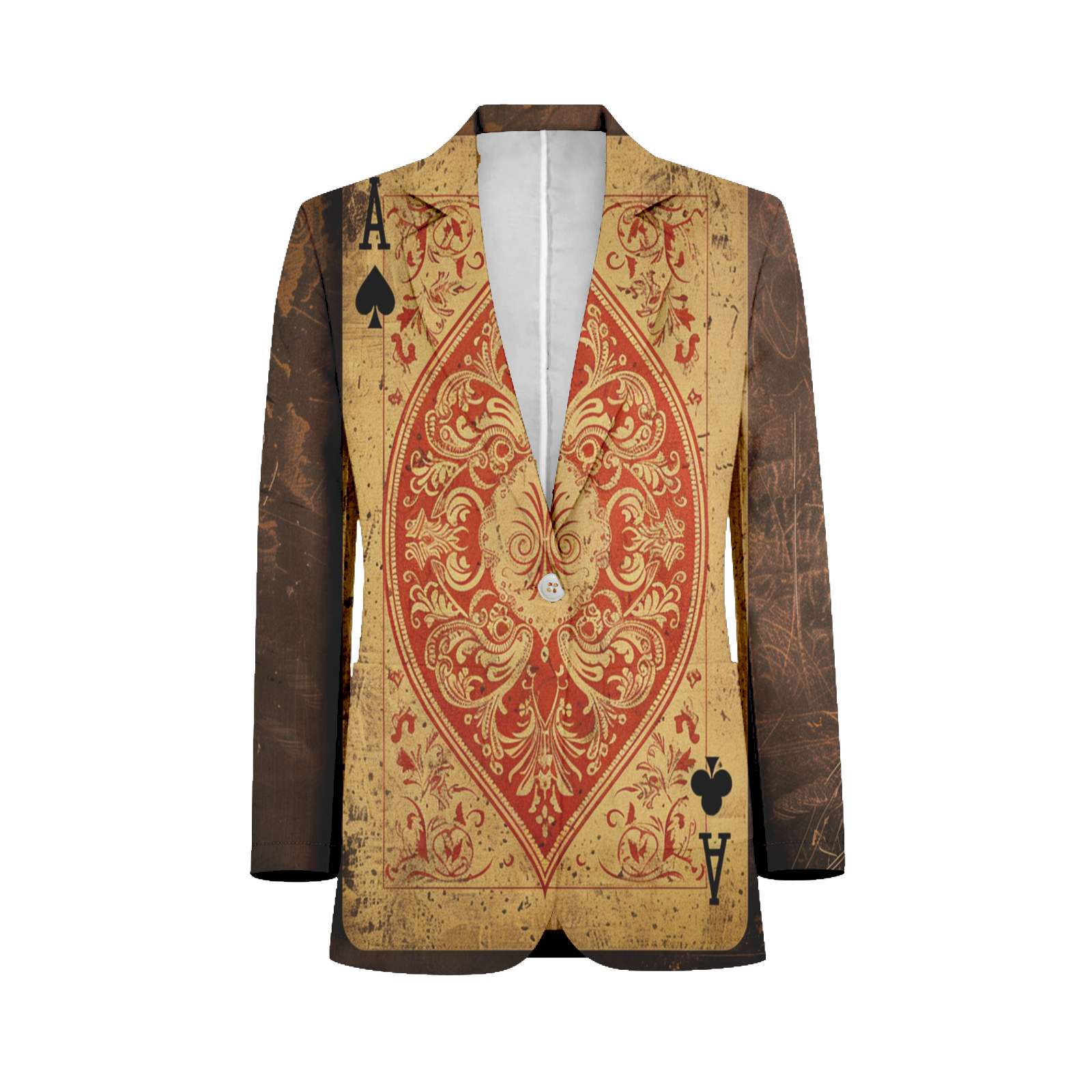 Playing Card Art Mens Suits Shawl Collar Slim Fit Suit Mens Groom ...
