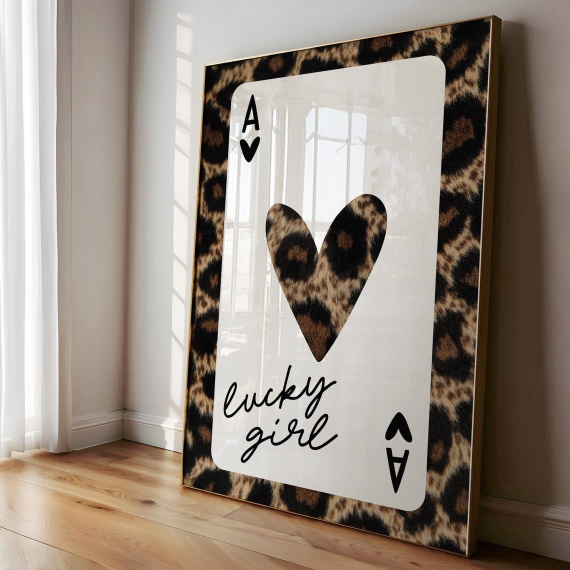 Playing Card Leopard Print, Ace Of Hearts Lucky Girl Syndrome Poster ...