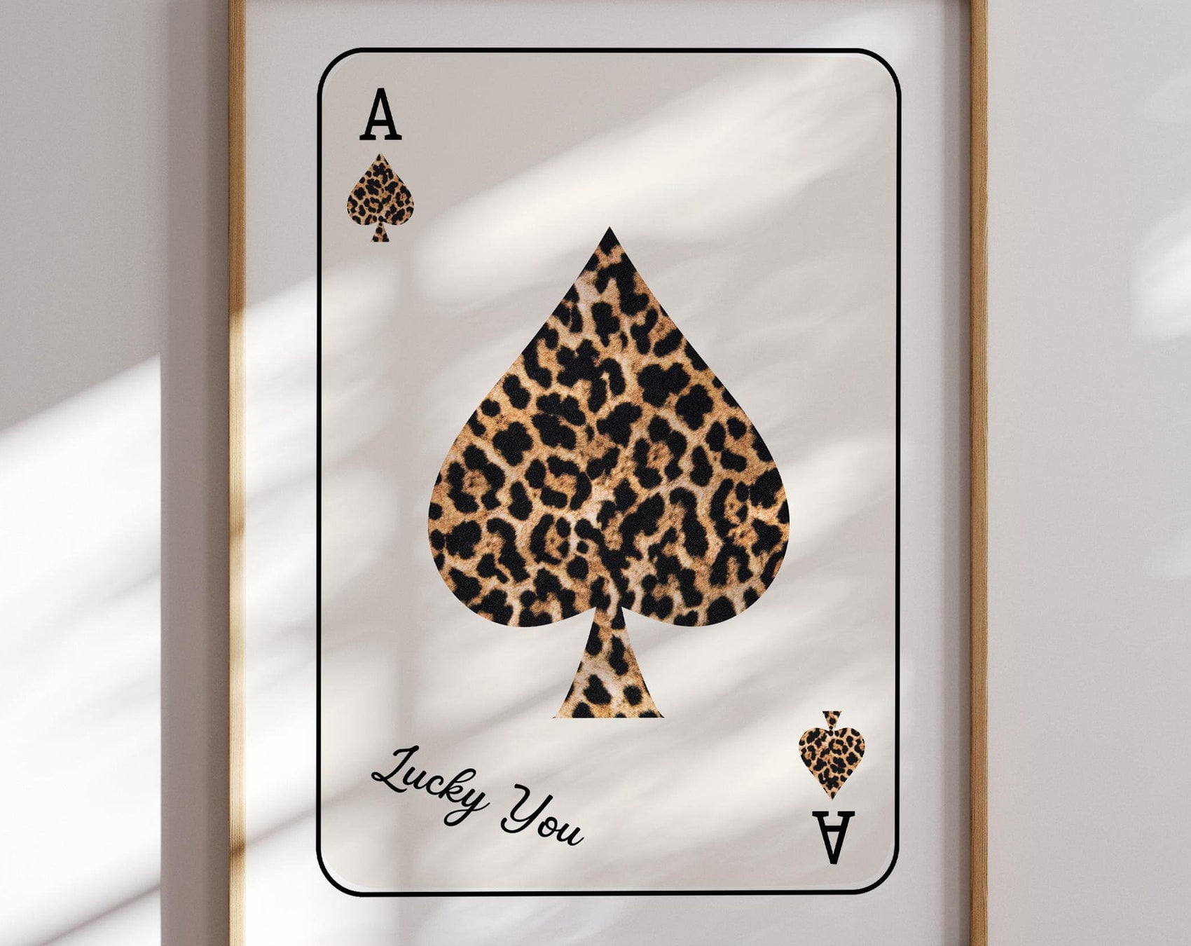 Playing Card Leopard Print, Trendy Retro Wall Art, Birthday Gift Idea ...