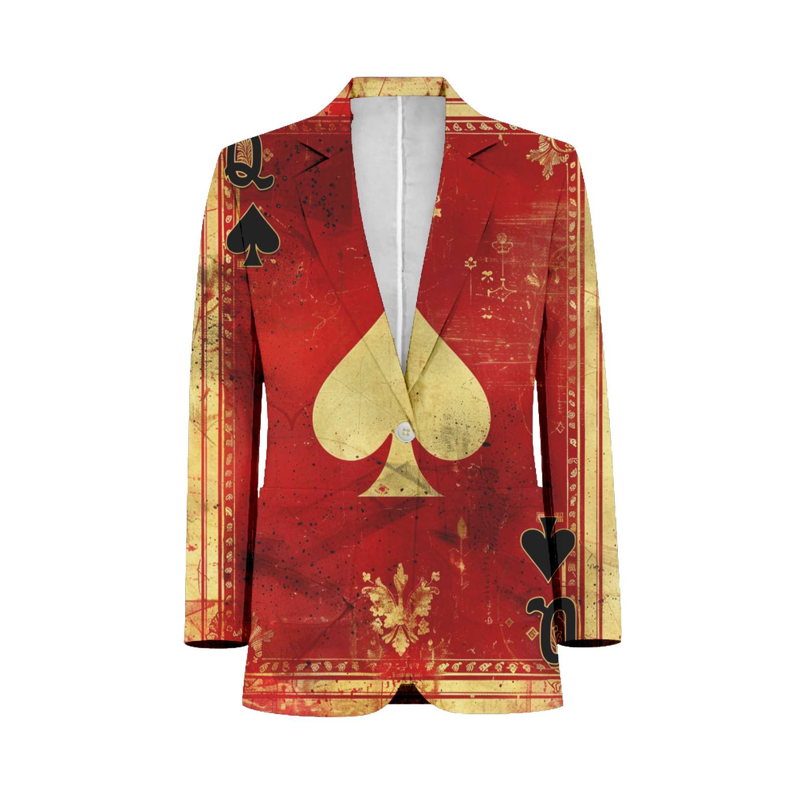 Playing Card Men's Suit Blazer Casual Party Wear Slim Fit Suit Jacket ...