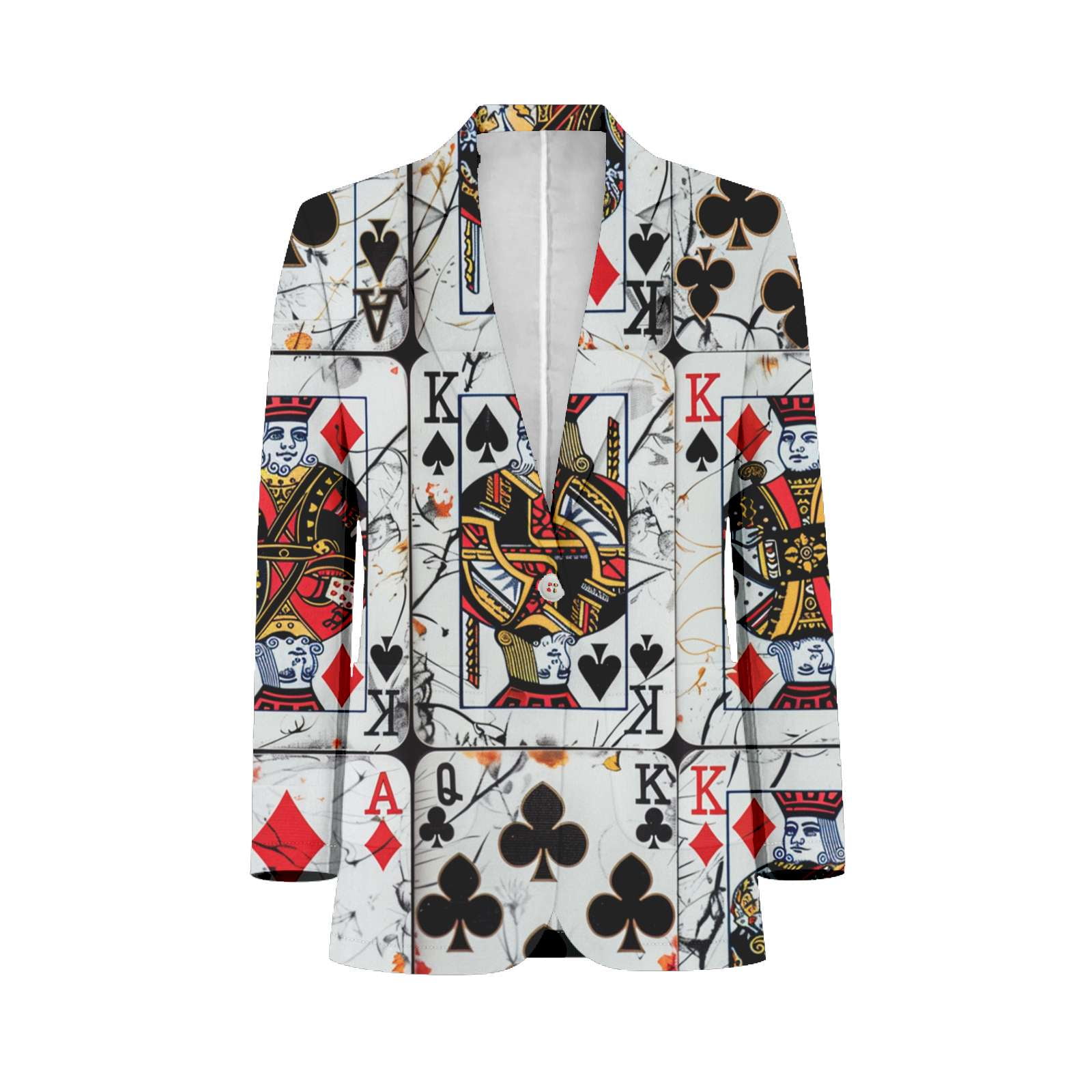 Playing Card Men's Suit Blazer Casual Party Wear Slim Fit Suit Jacket ...