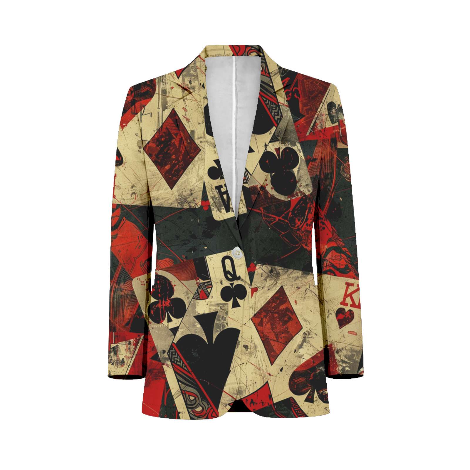 Playing Card Men's Suit Blazer Casual Party Wear Slim Fit Suit Jacket ...