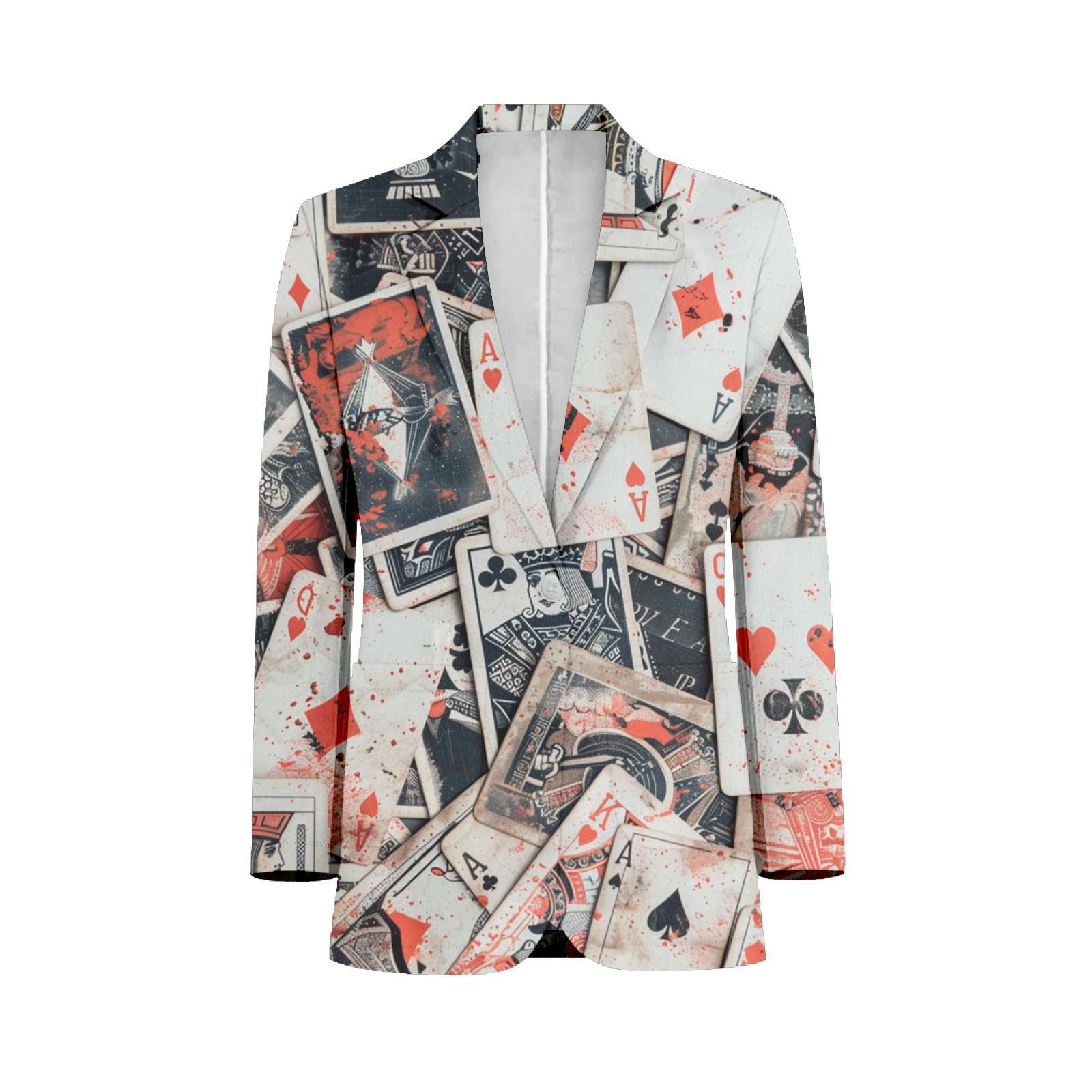 Playing Card Mens Suits Shawl Collar Slim Fit Suit Mens Groom Jacket ...