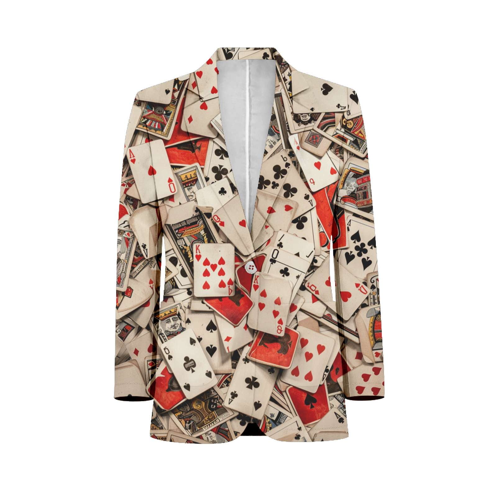 Playing Card Mens Suits Shawl Collar Slim Fit Suit Mens Groom Jacket ...