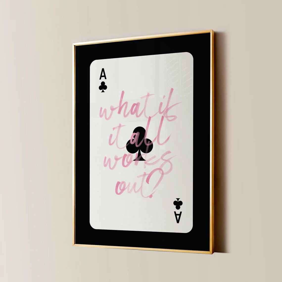Playing Card Print, Ace Of Clubs Poster, Retro Poster, Chic Aesthetic ...
