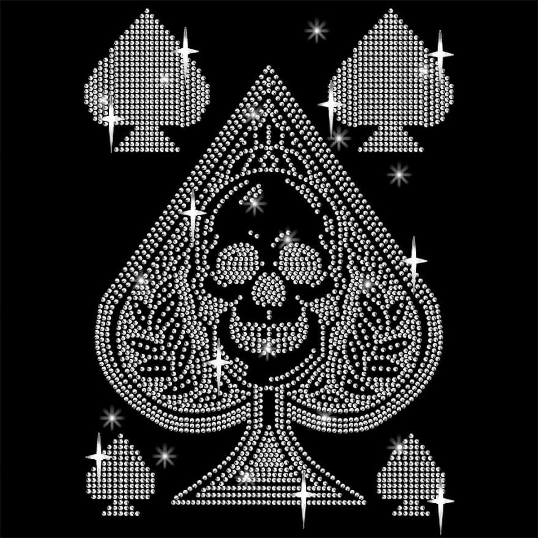 Playing Card Rhinestone Iron on Hotfix Heat Transfer Decal Bling ...