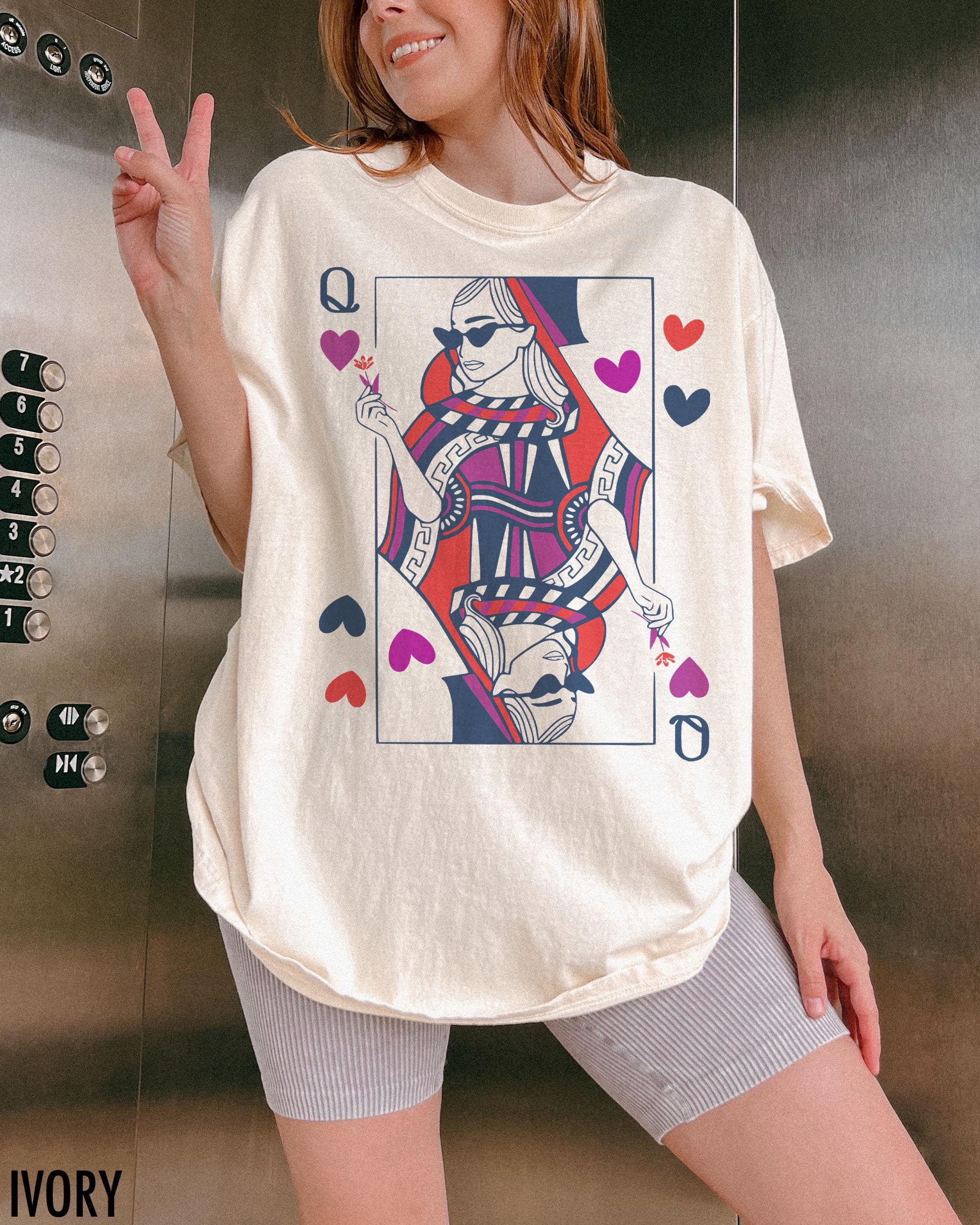 Playing Card Shirt, Queen Card TShirt, Hearts T Shirt, Valentines Day ...