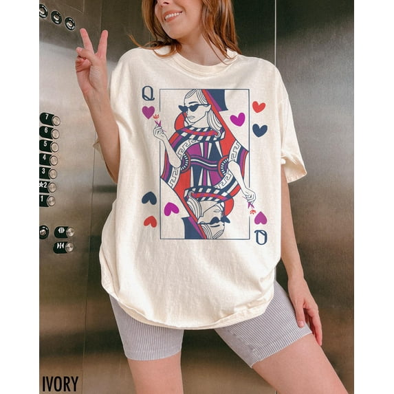 Playing Card Shirt, Queen Card TShirt, Hearts T Shirt, Valentines Day ...