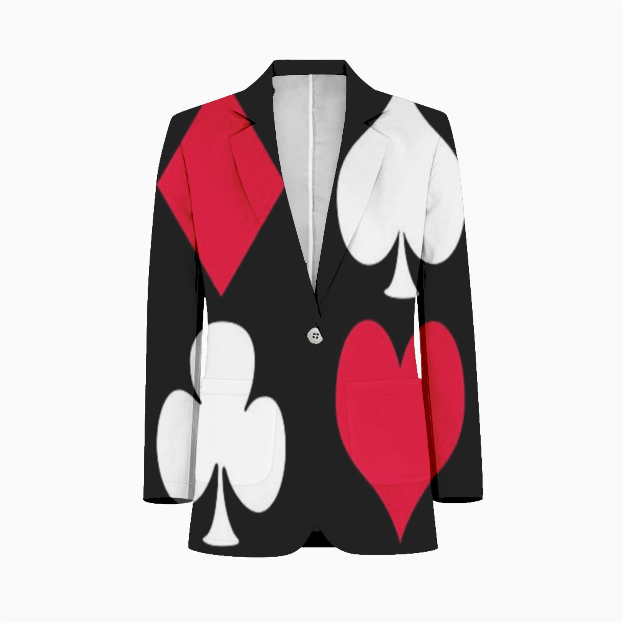 Playing Card Suits Inverted Mens Suits Shawl Collar Slim Fit Suit Mens ...