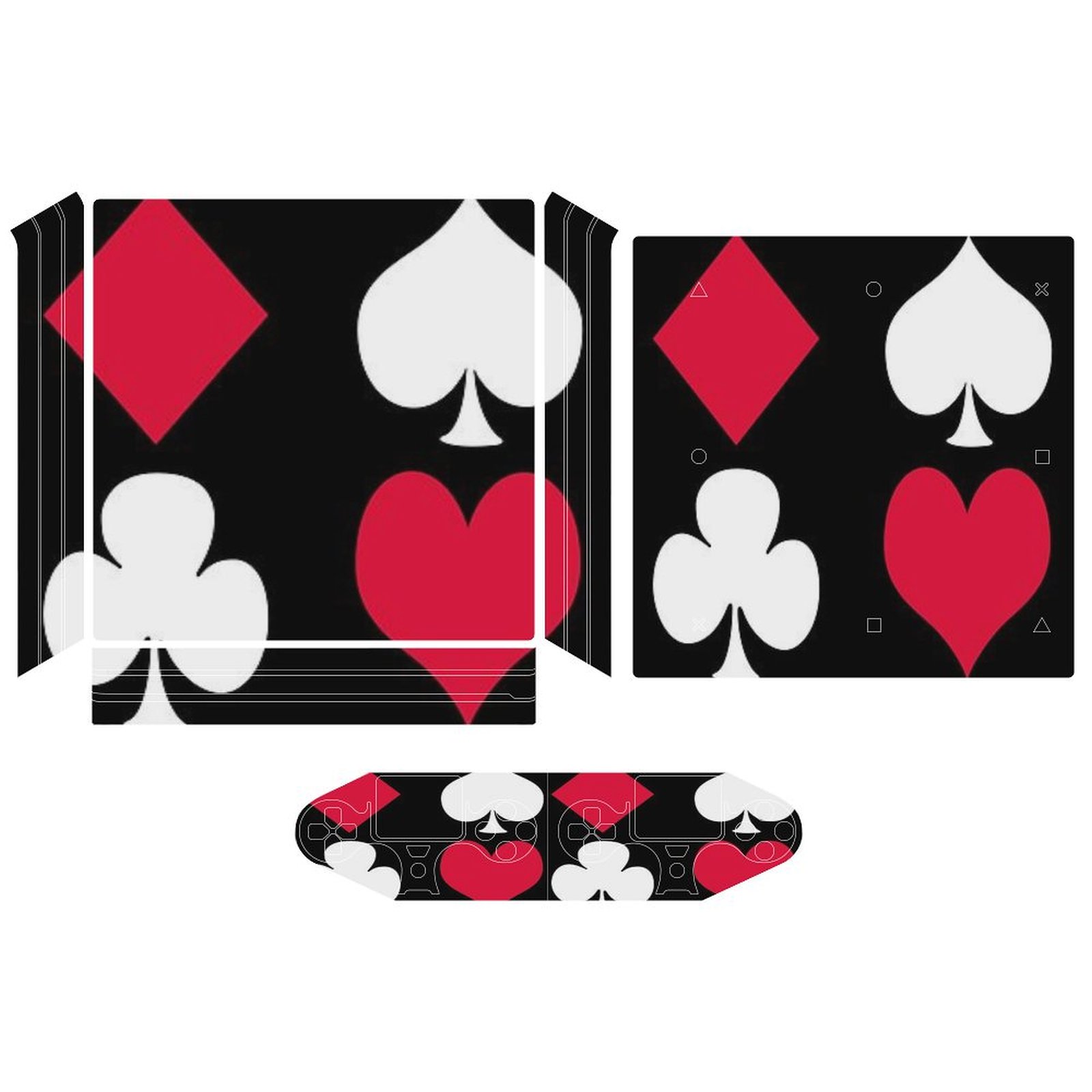 Playing Card Suits Inverted PS4/PS4 Pro/PS4 Slim Skin Sticker For ...