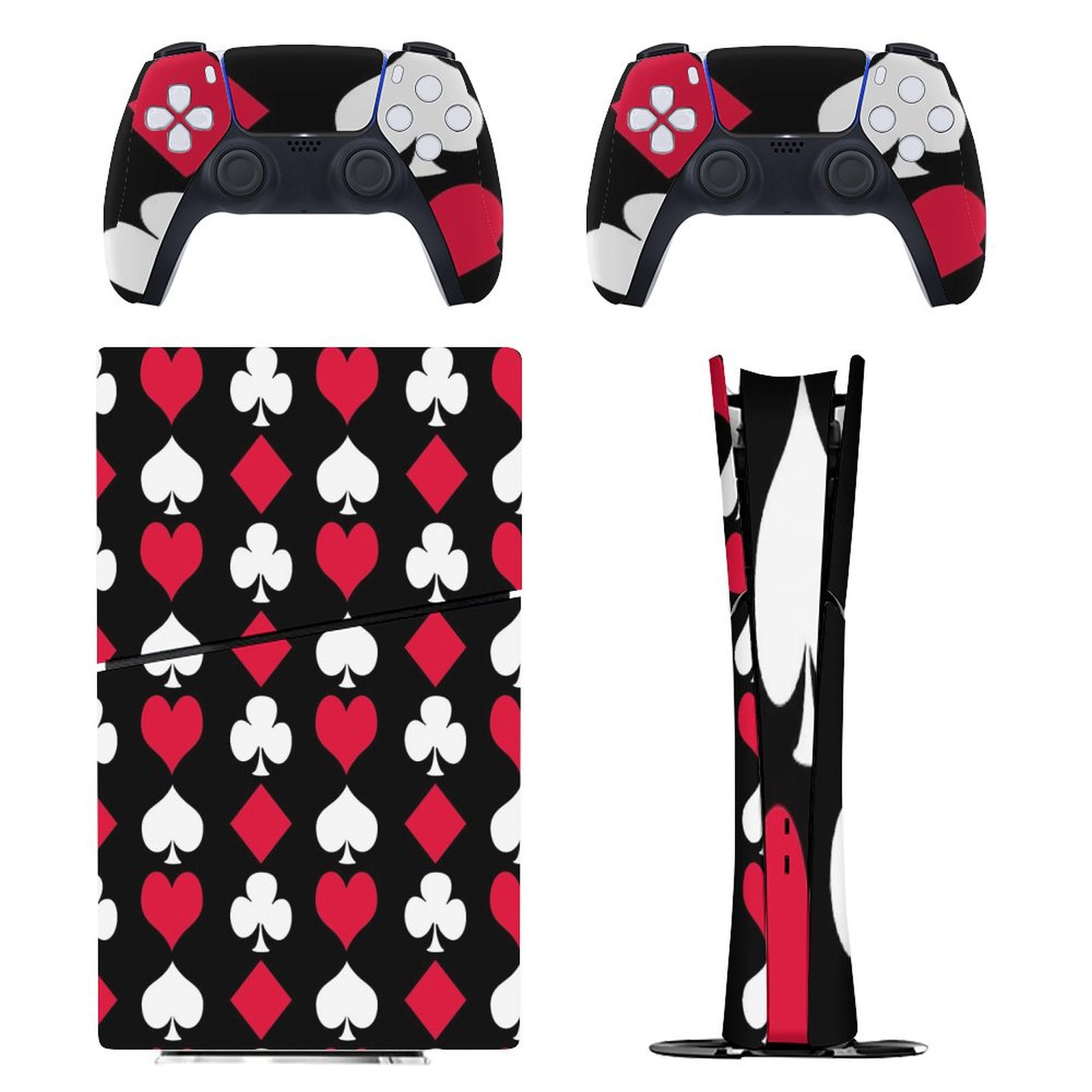 Playing Card Suits Inverted PS5/PS5 Pro/PS5 Slim Digital Disc Skin ...