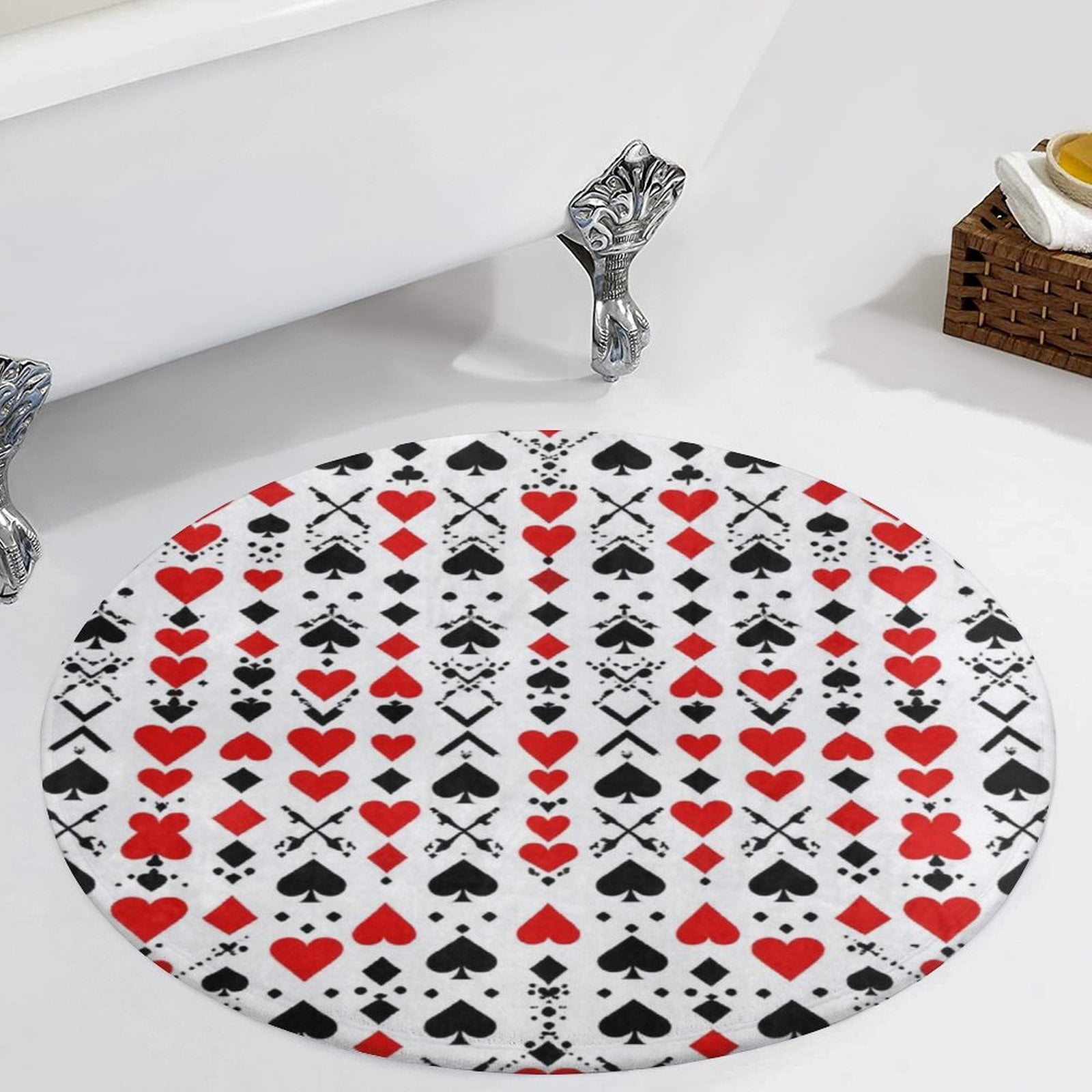 Playing Card Suits Symbols-1 Round Area Carpets Living Room Room Chair ...