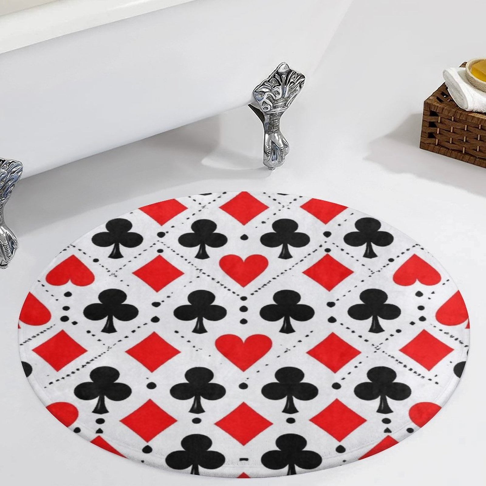 Playing Card Suits Symbols-2 Round Area Carpets Living Room Room Chair ...