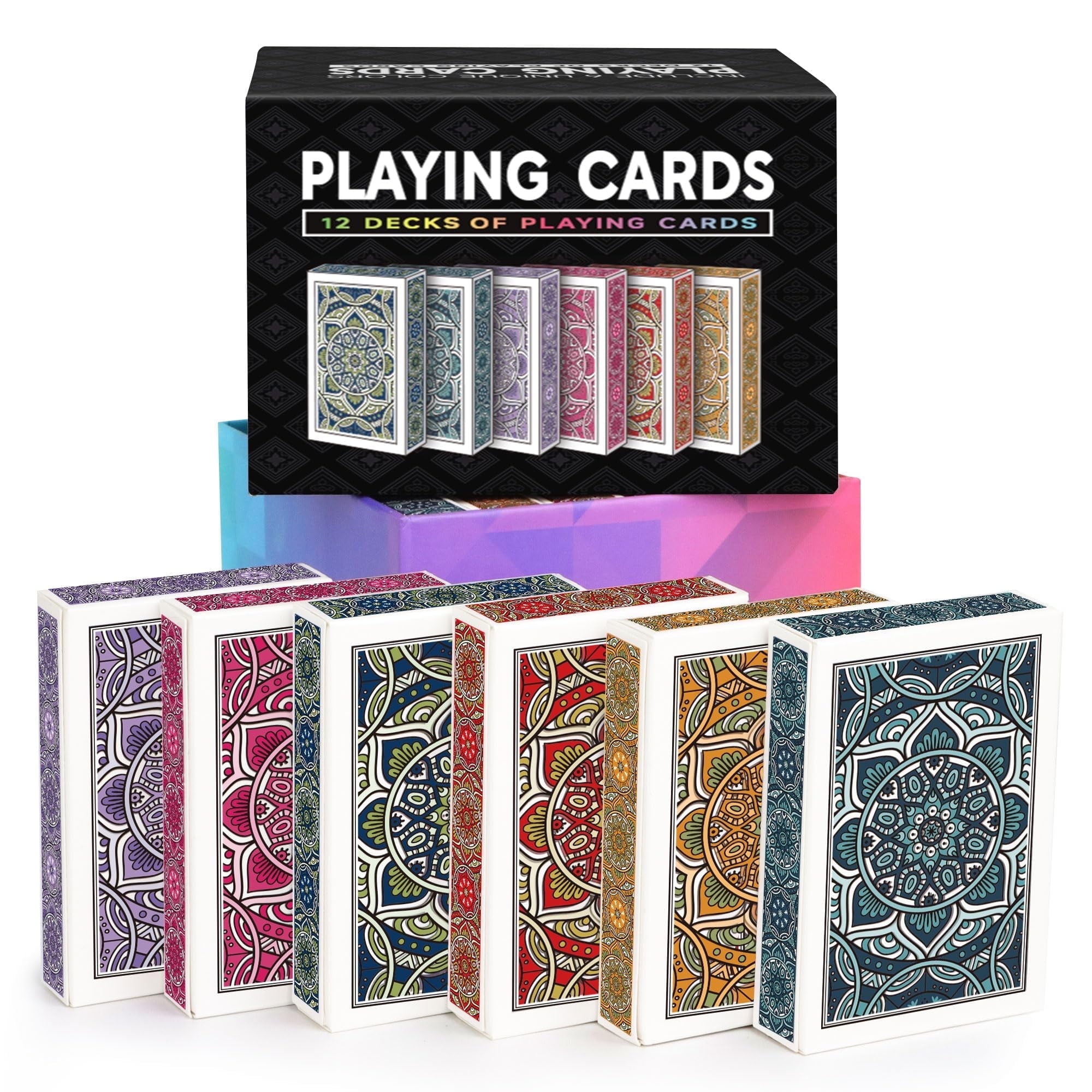 Neasyth Playing Cards 12 Pack Decks of Cards, Poker Poker Size Regular ...