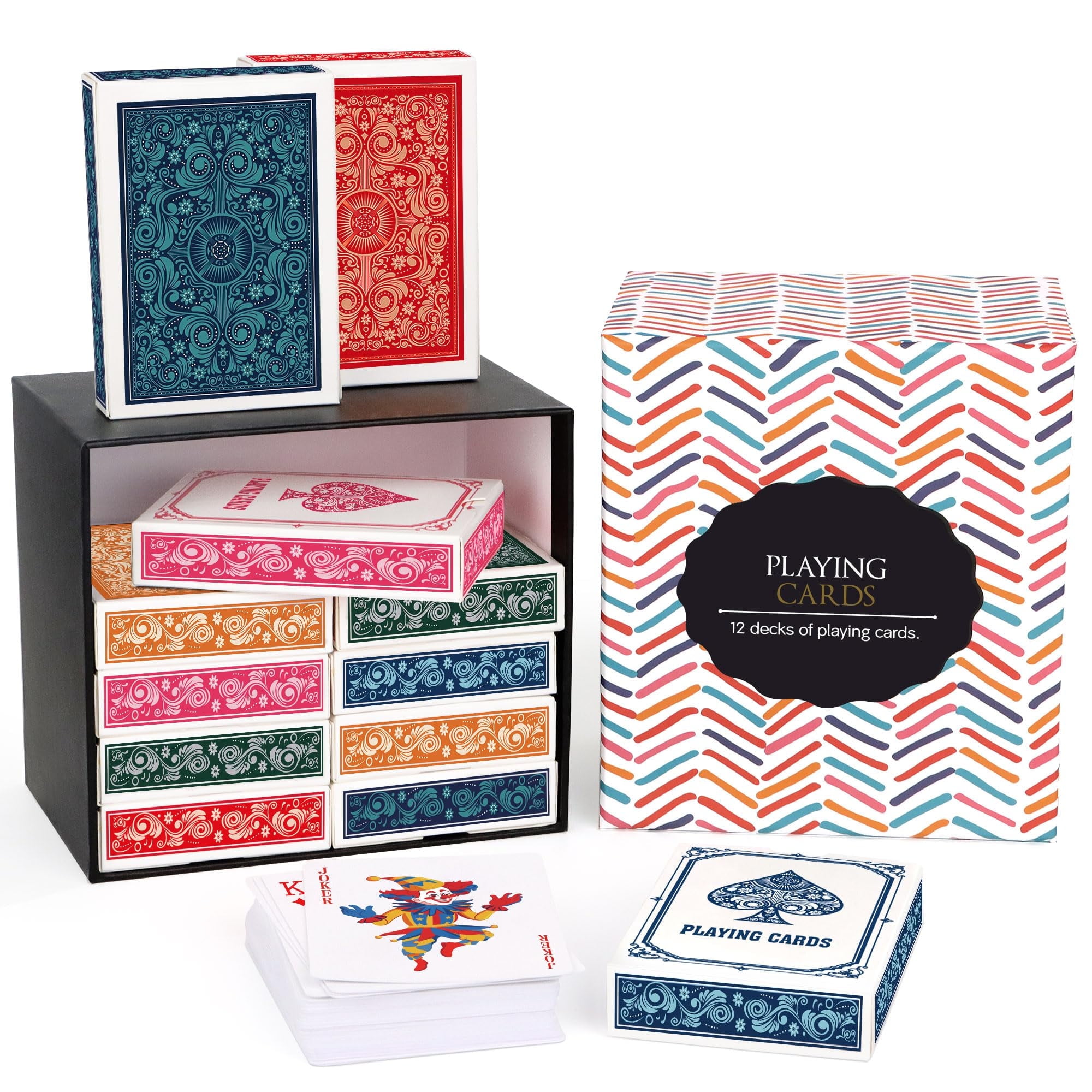 Neasyth Playing Cards Deck 12 Pack Poker Size Standard Index 6 Colors ...