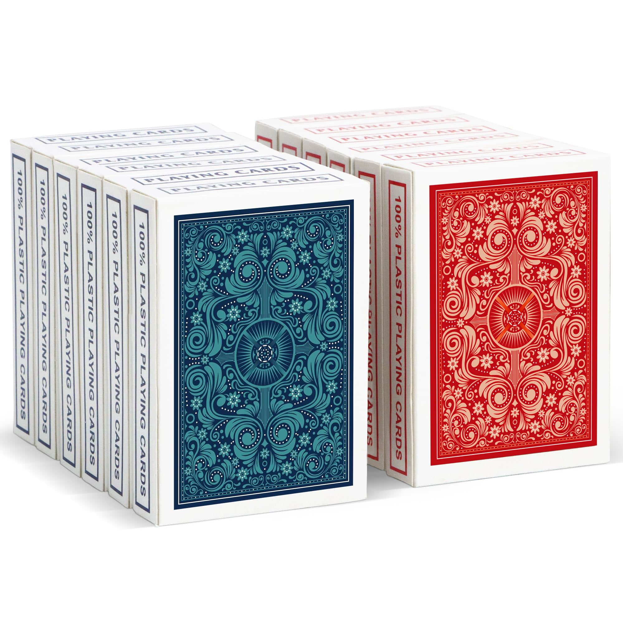 Playing Cards 12 Pack,Plastic Waterproof Playing Cards Bulk for Adults ...