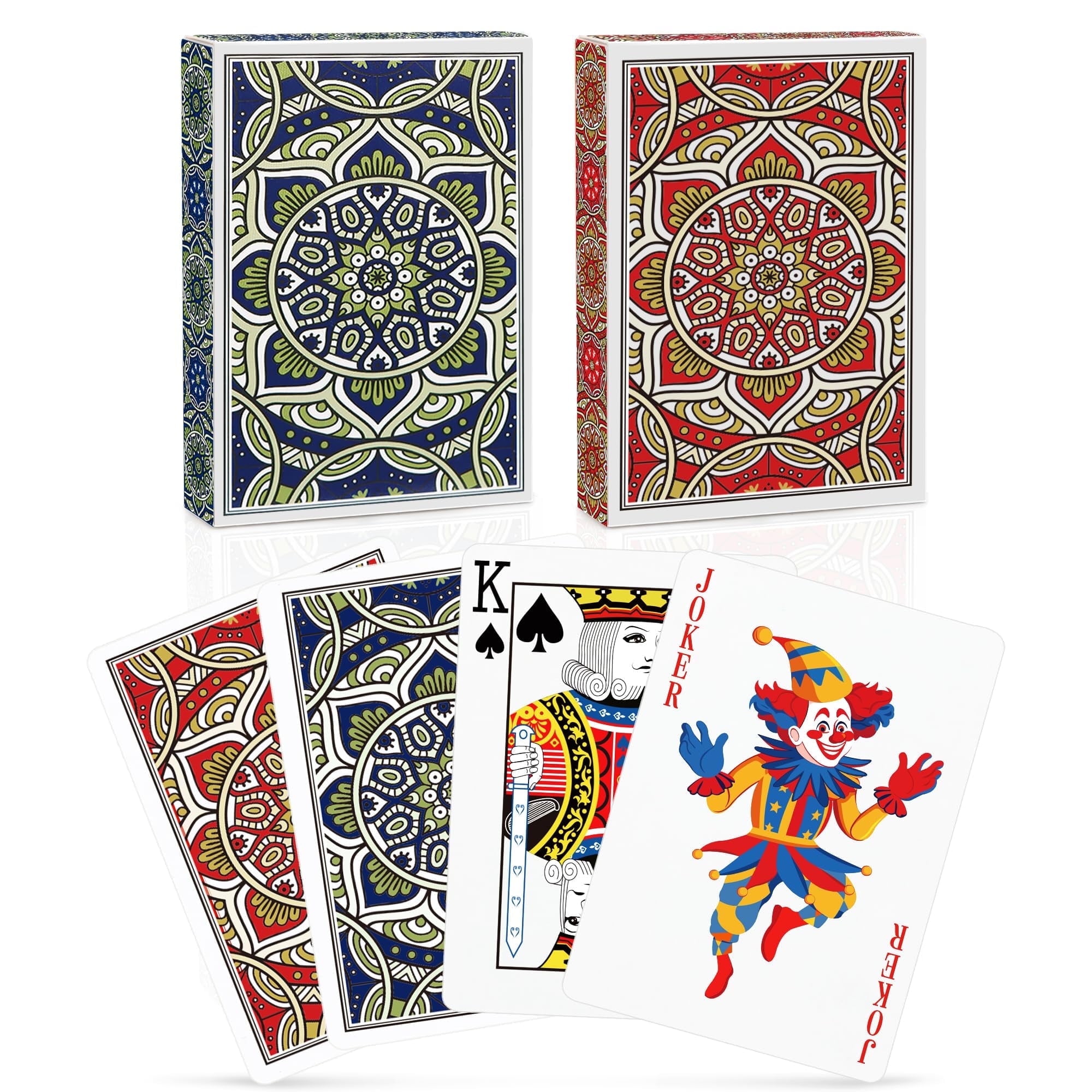 Neasyth, Playing Cards, Standard Poker Size 2 Pack, Blue&Red - Walmart.com