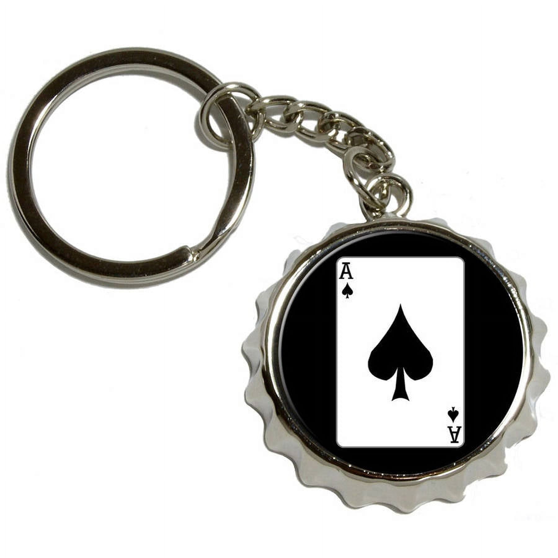 Playing Cards Ace of Spades, Nickel Plated Metal Popcap Bottle Opener ...