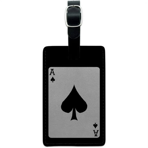 Playing Cards Ace of Spades Poker Leather Luggage ID Tag Suitcase Carry ...
