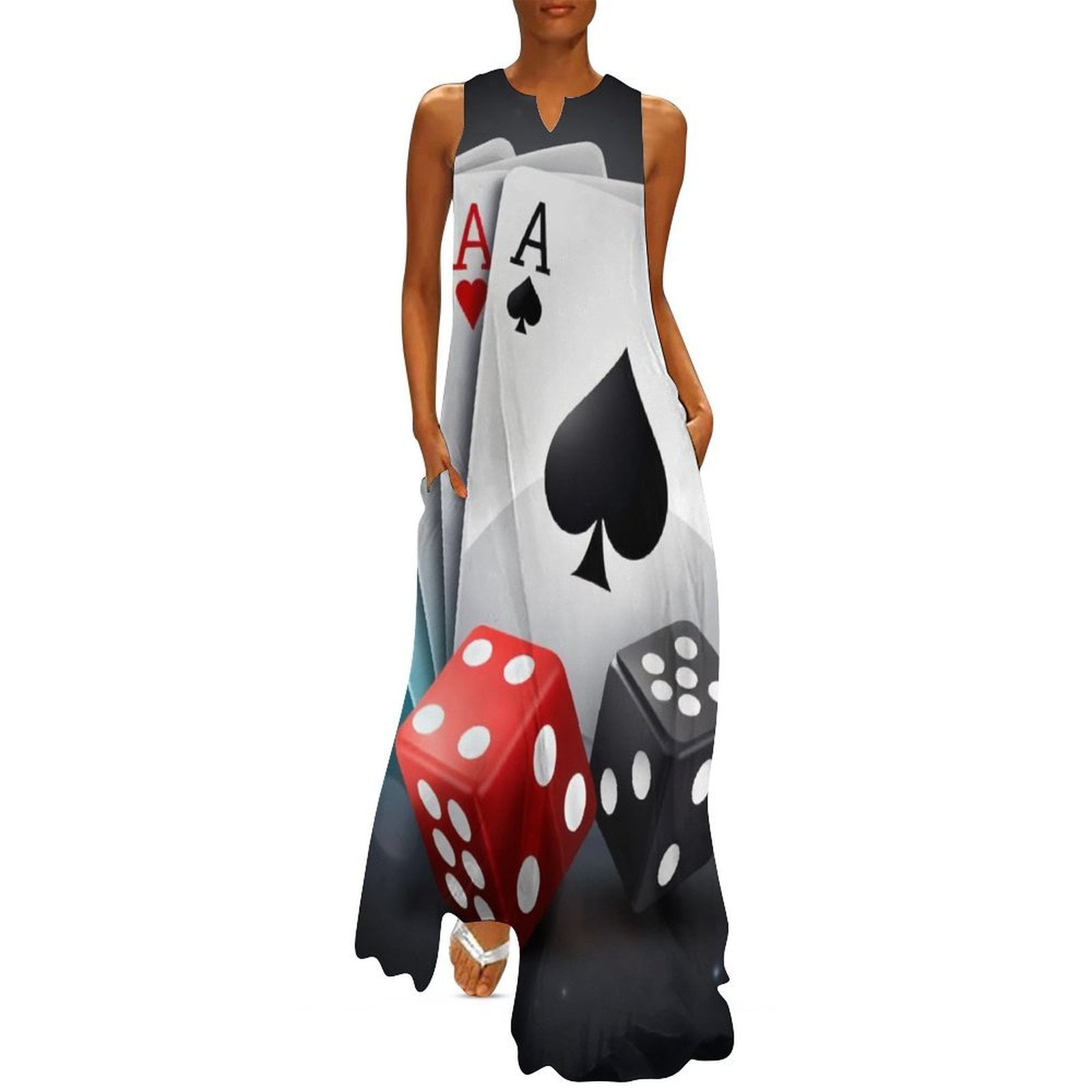 Playing Cards Aces And Dice Long Dress Women's summer dress women's ...