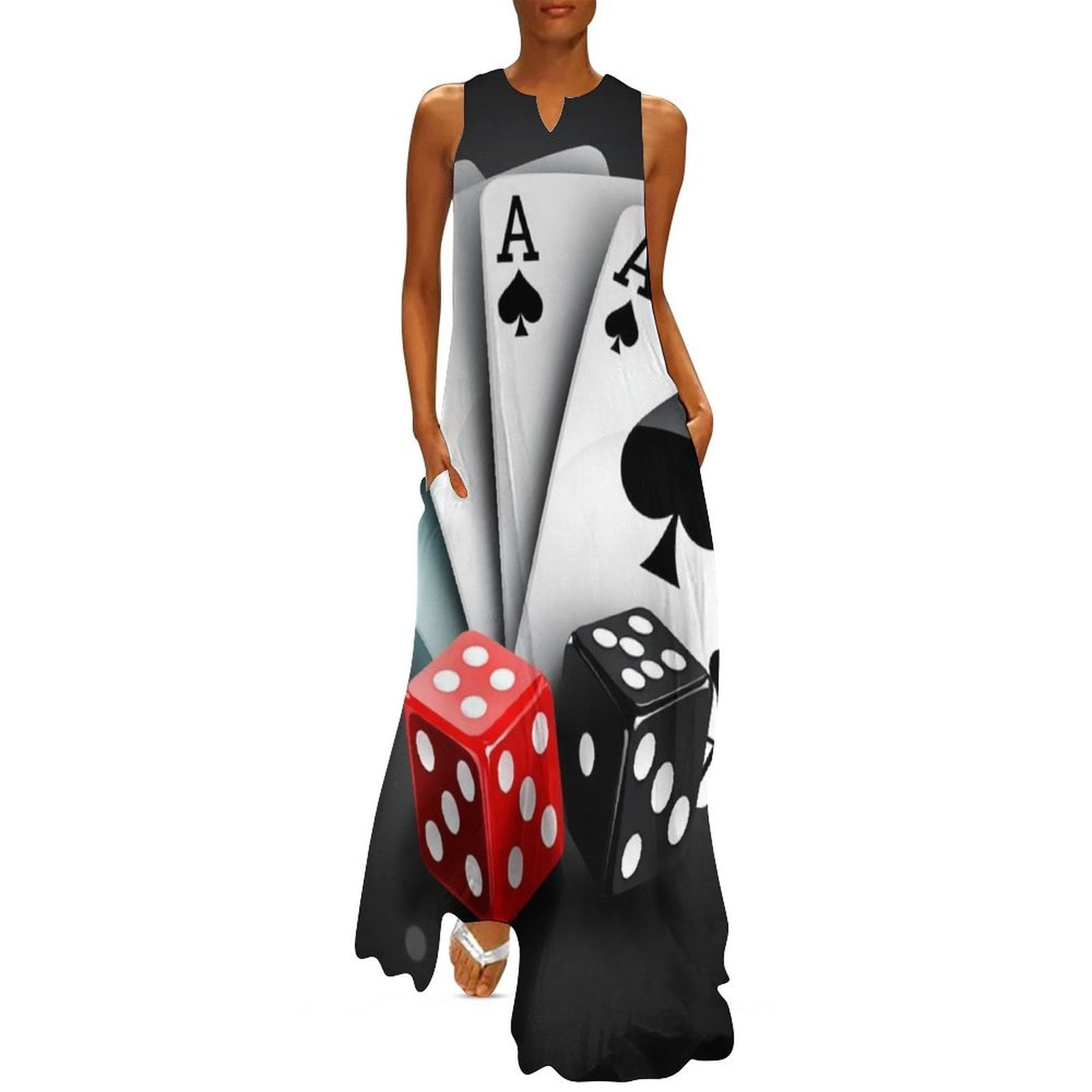 Playing Cards Aces And Dice Long Dress luxury evening dresses women ...