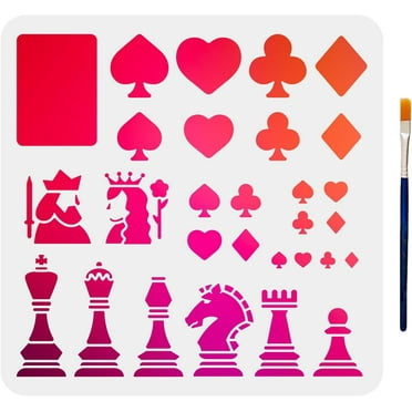 Chess Pieces Stencil 30x30cm Reusable International Chess Pieces ...