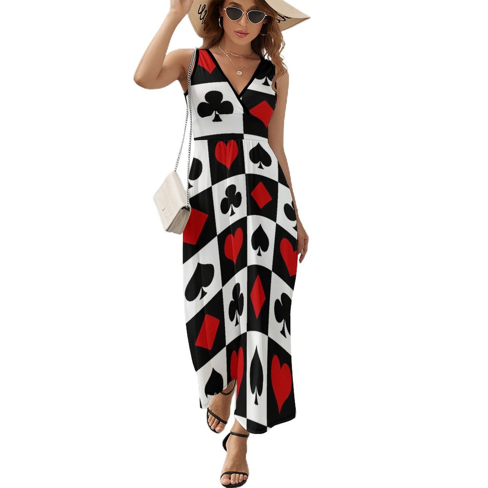Playing Cards Dress Card Symbols Aesthetic Beach Long Dresses Woman ...