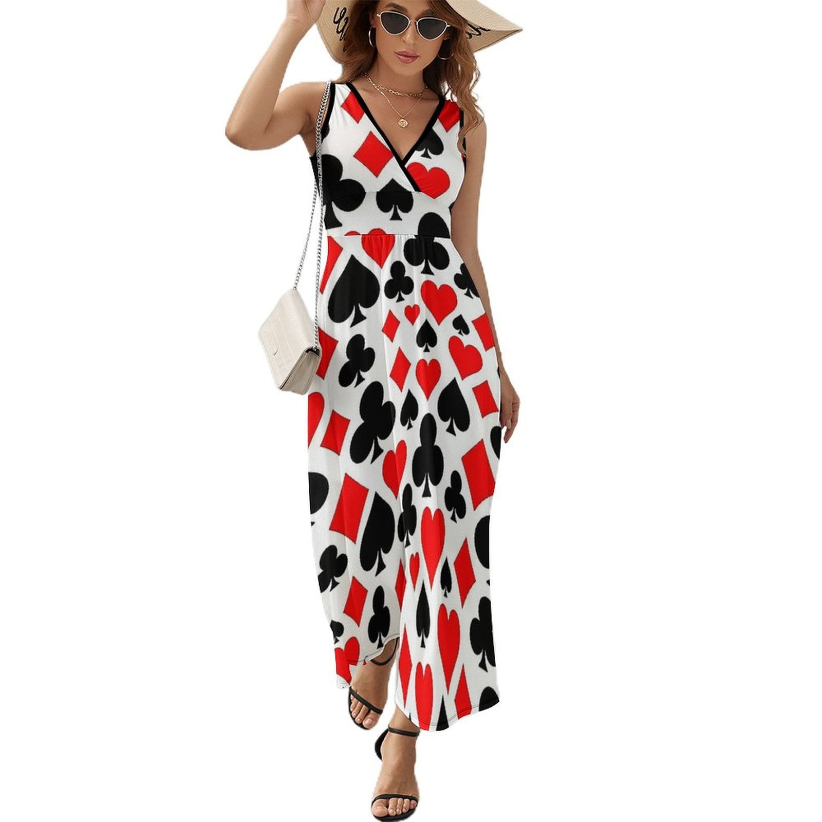 Playing Cards Dress Card Symbols Aesthetic Beach Long Dresses Woman ...