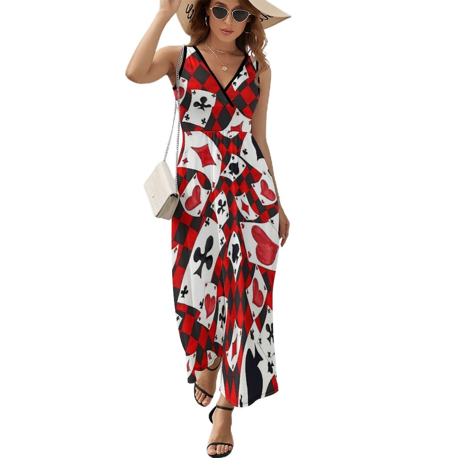 Playing Cards Dress Card Symbols Aesthetic Beach Long Dresses Woman ...