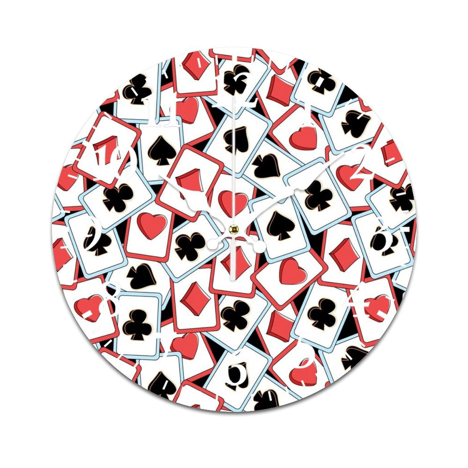 Playing Cards Heart Wall Clock Modern Design Clocks Wall Hanging Home ...