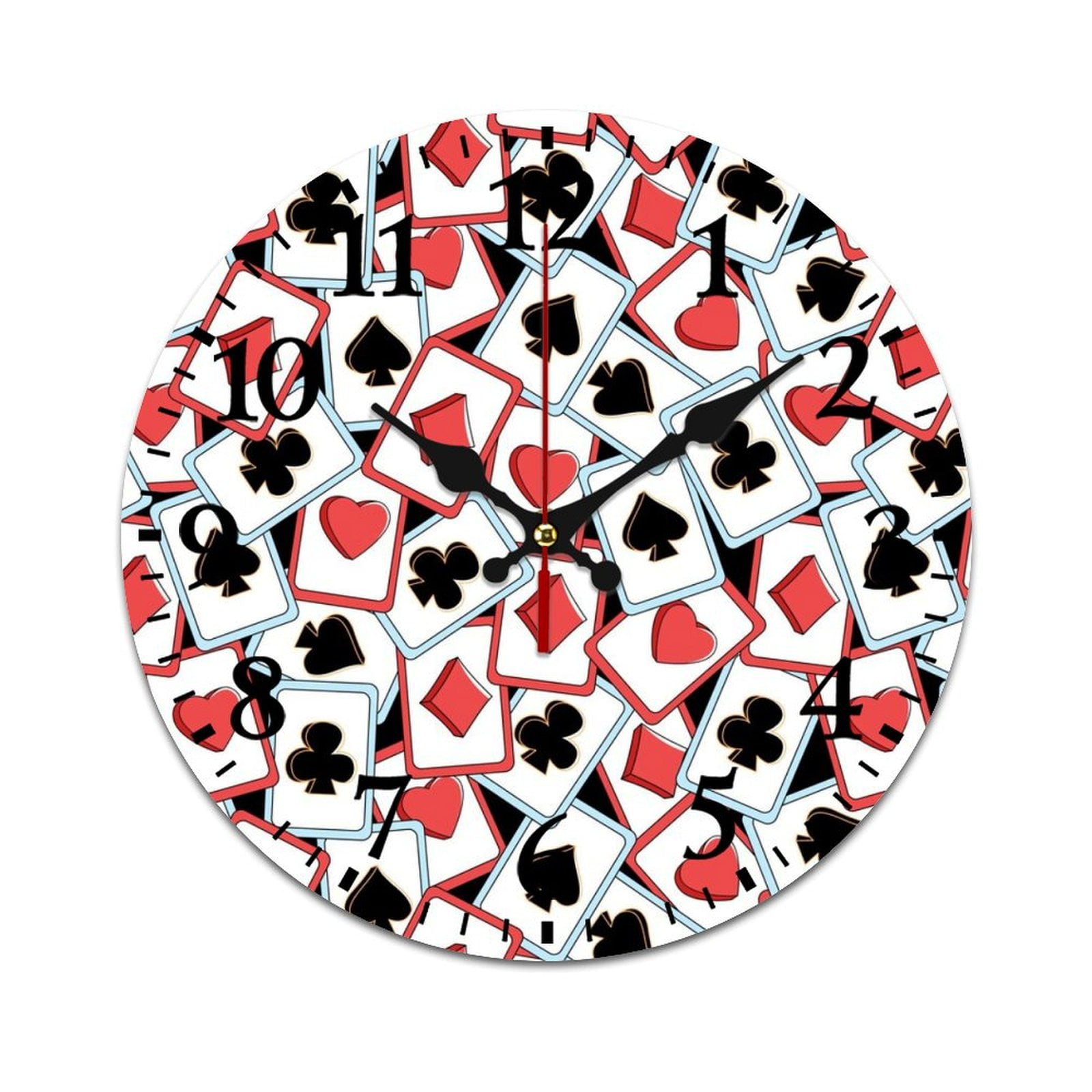 Playing Cards Heart Wall Clock Modern Design Clocks Wall Hanging Home ...