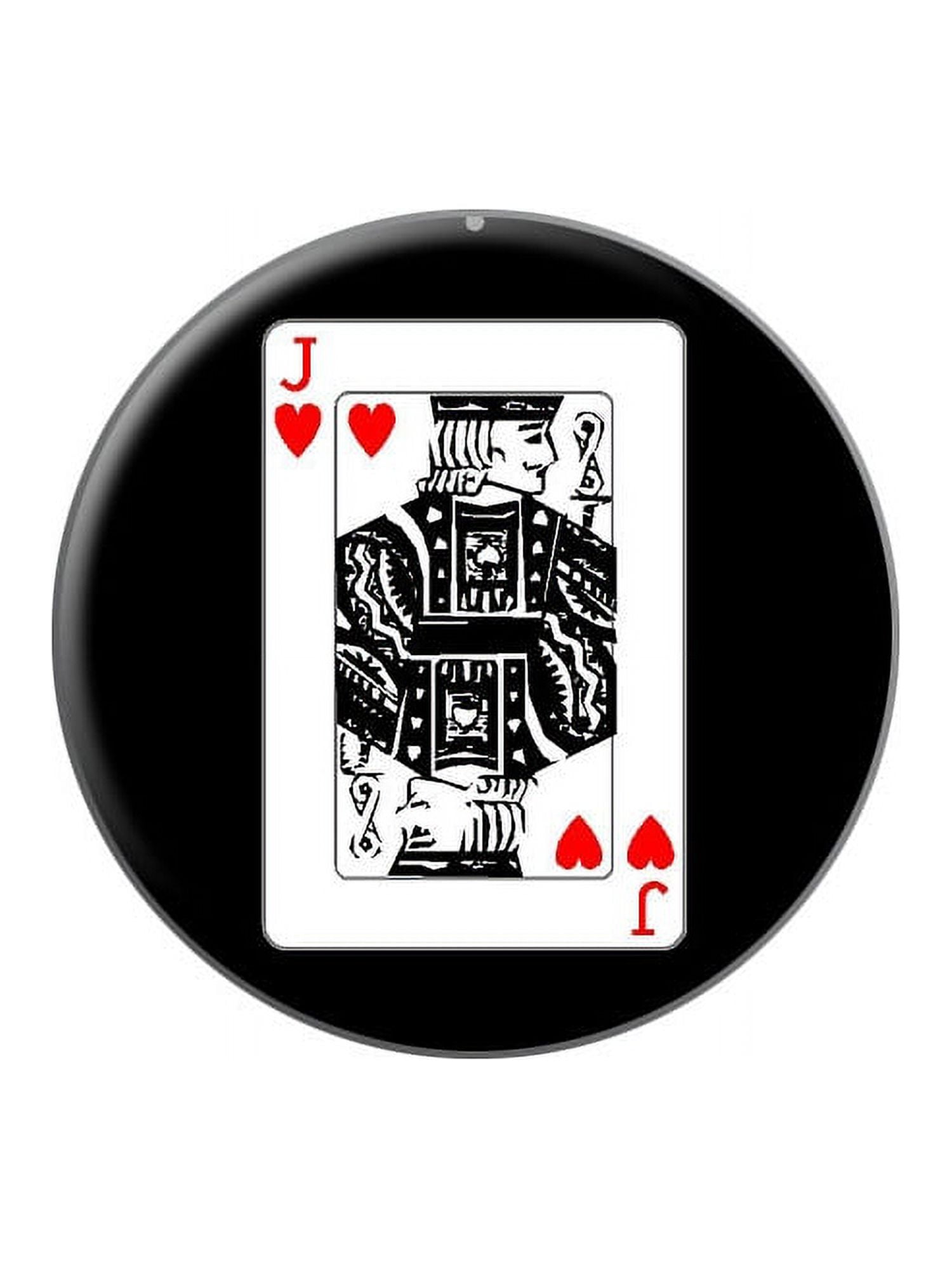 Playing Cards Jack of Hearts Lapel Hat Pin Tie Tack Small Round ...