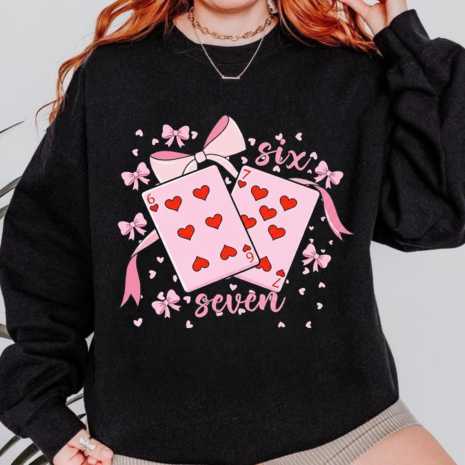 Playing Cards Valentine 67 Sweatshirt, Preppy Six Seven Crewneck, 67 ...